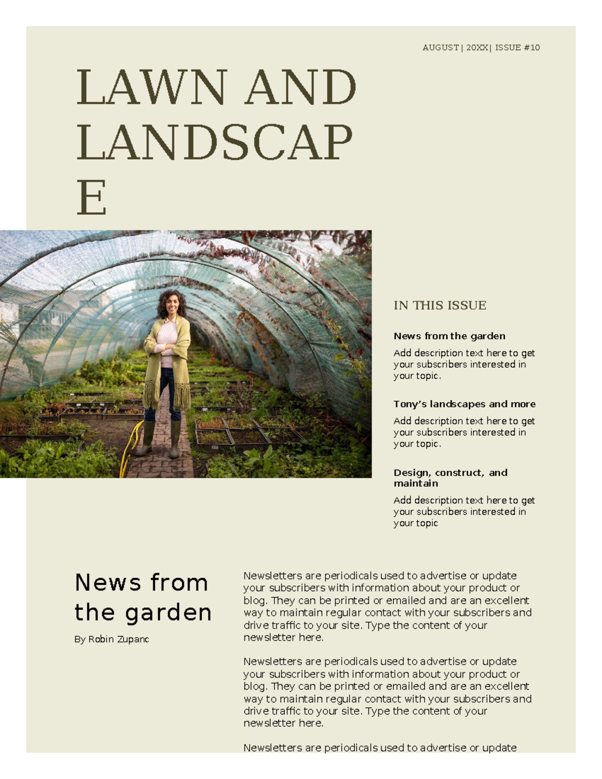 Landscaping newsletter - LAWN AND LANDSCAP E Take your weekends back ...