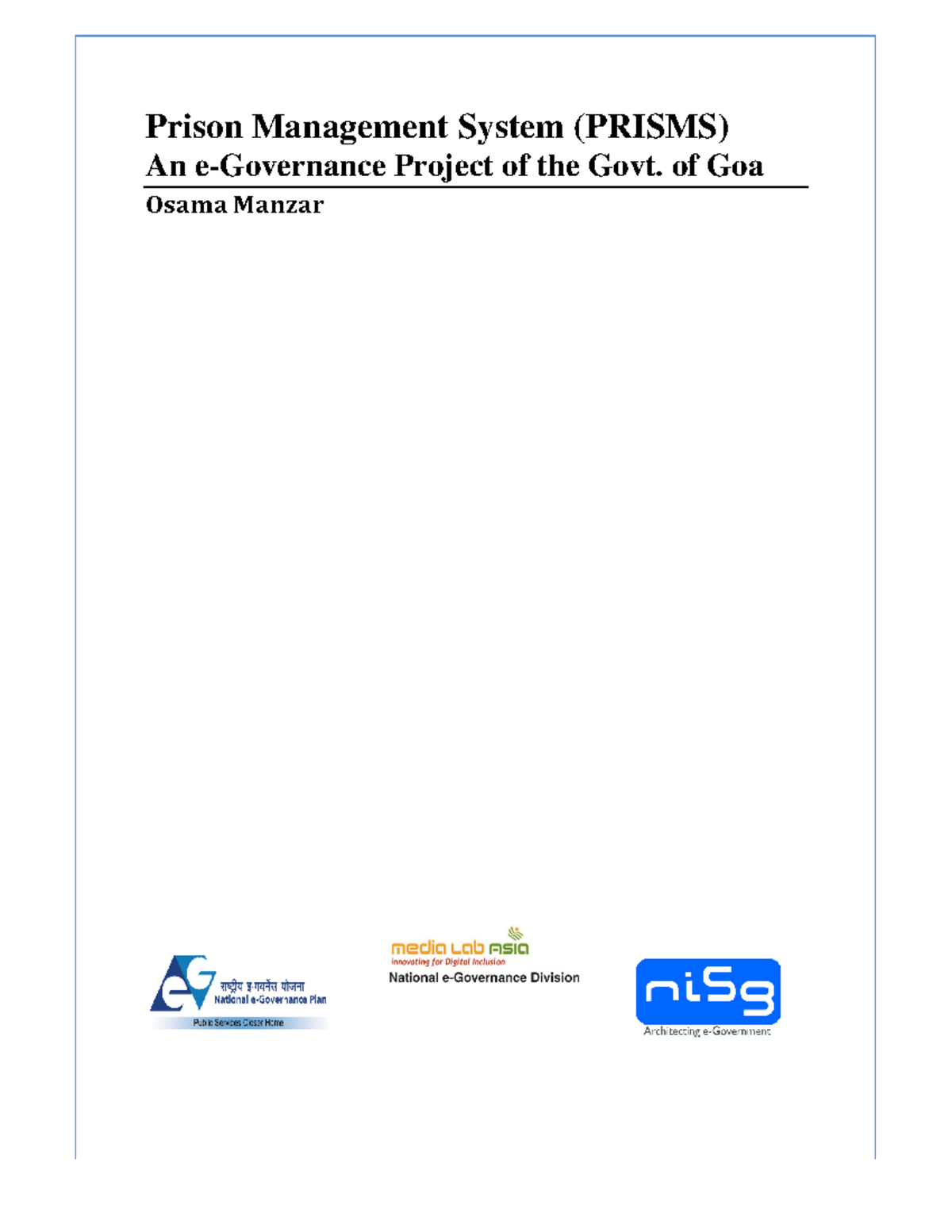 Prison Management System on Management System ( Prisms) - Prison Managem An e-Governance Osama ...