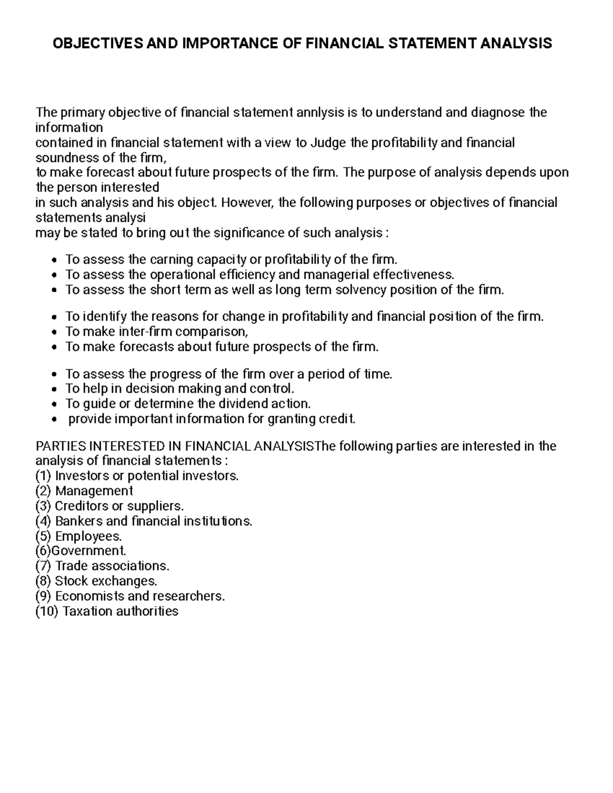 Objectives And Importance Of Financial Statement Analysis Financial objectives-and-importance-of-financial-statement-analysis-financial