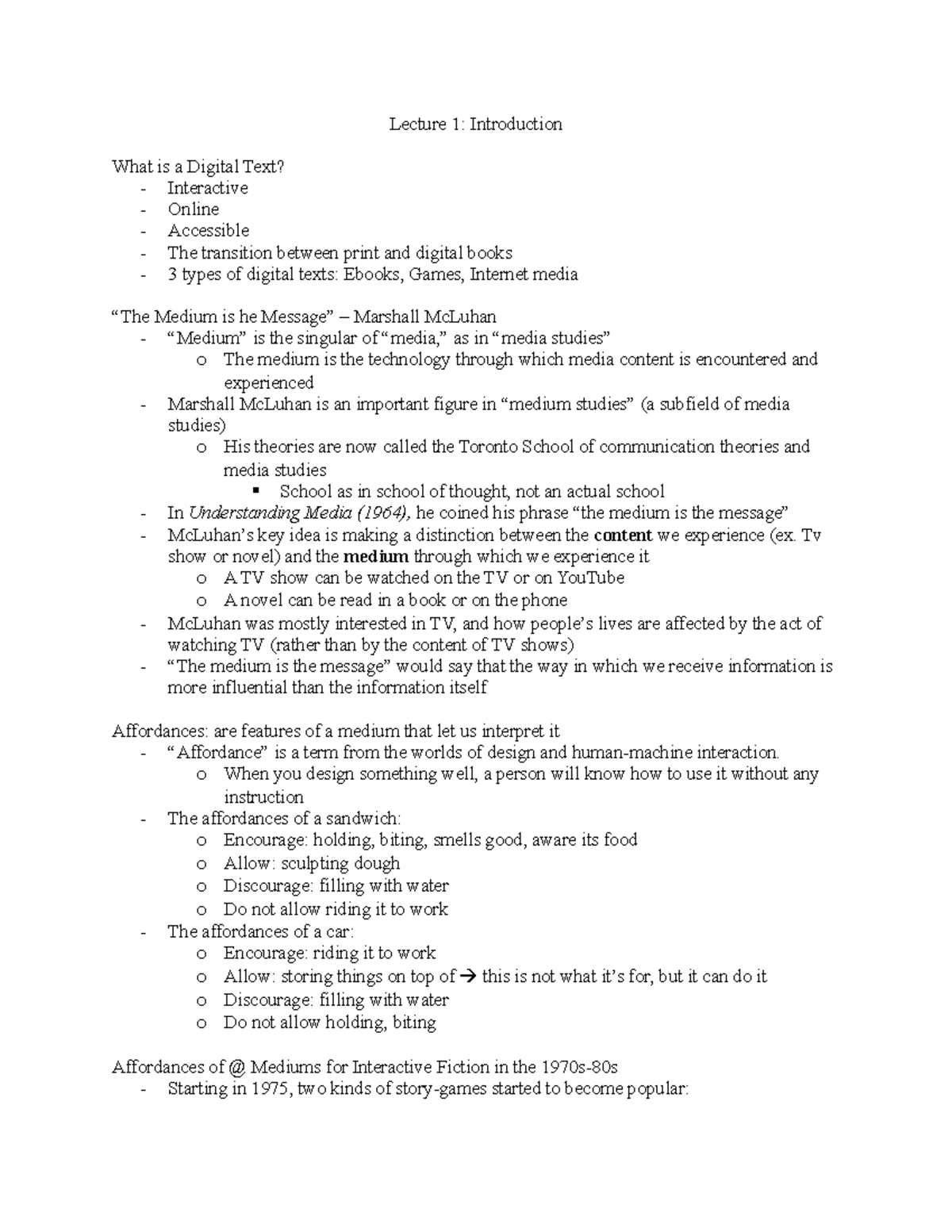 Lecture 1 - Lecture 1: Introduction What is a Digital Text? - Interactive - Online - Accessible ...