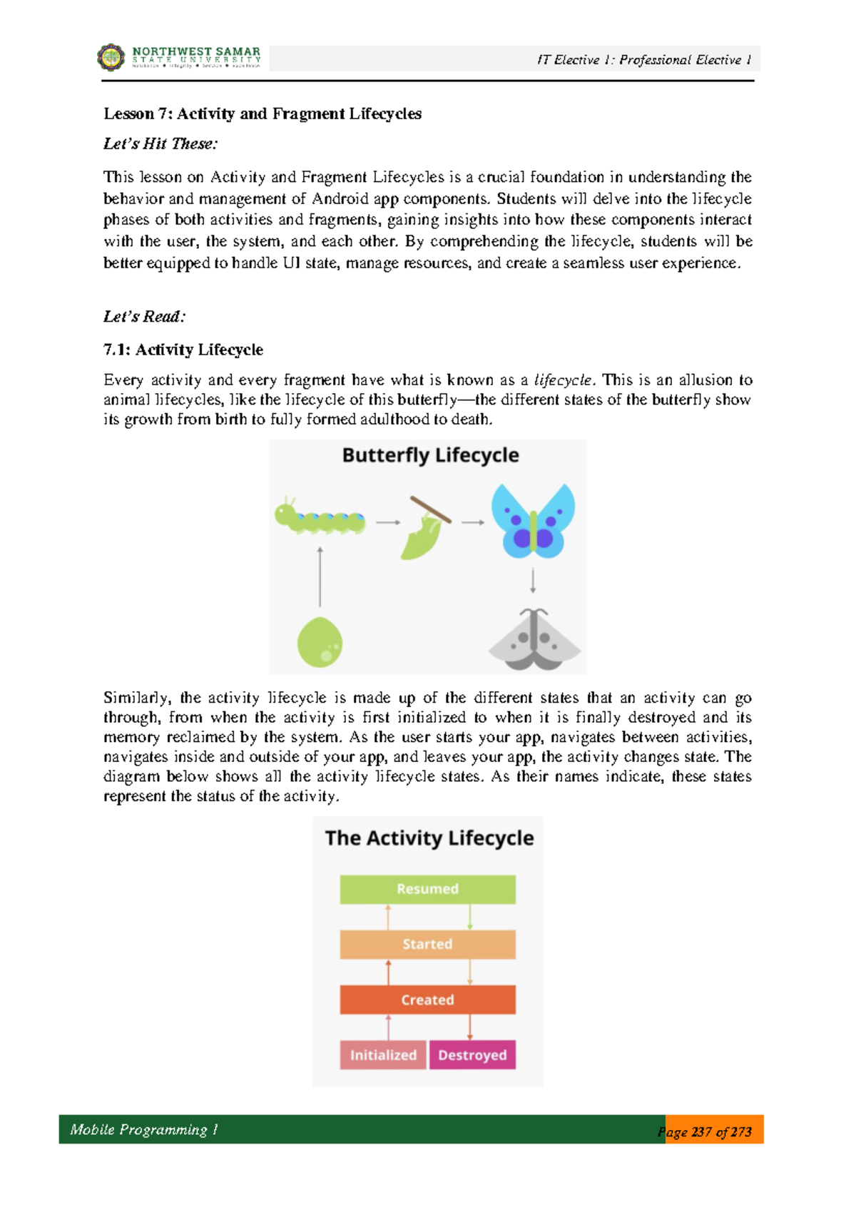 Lesson 7 Activities and Fragments lifecycles - Mobile Programming 1 ...