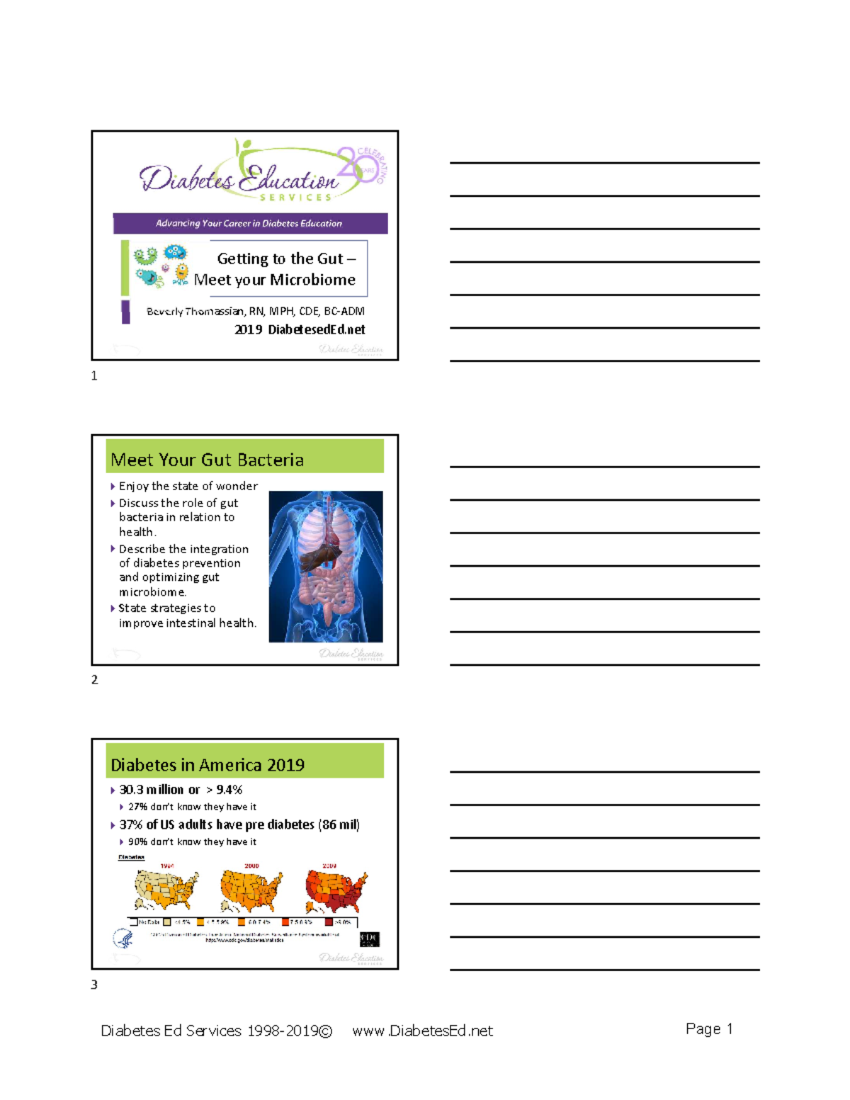 Gut microbiome 2019 Note Taking 3pp TN - Beverly Thomassian, RN, MPH ...