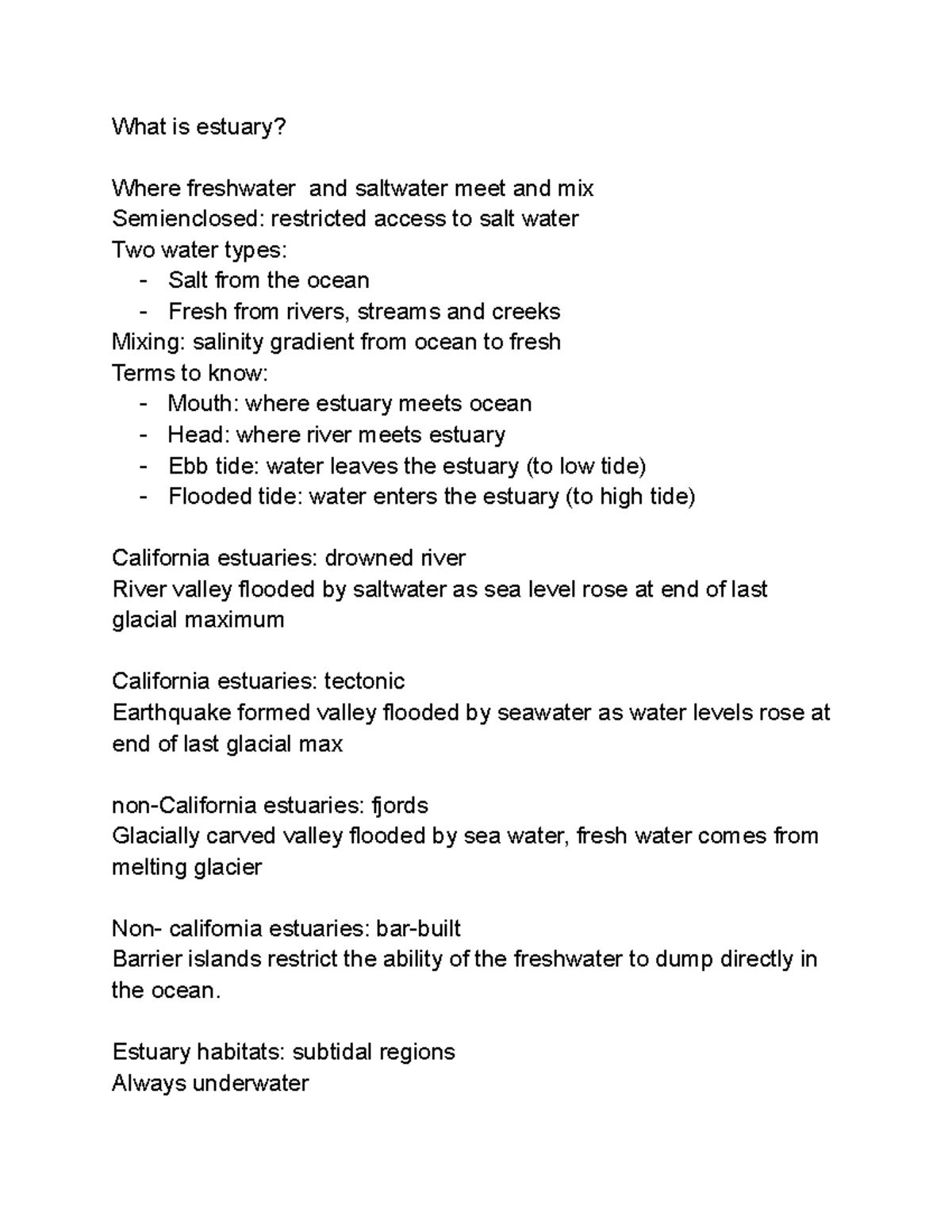 Marine biology p - what is estuary? and California estuaries - What is ...