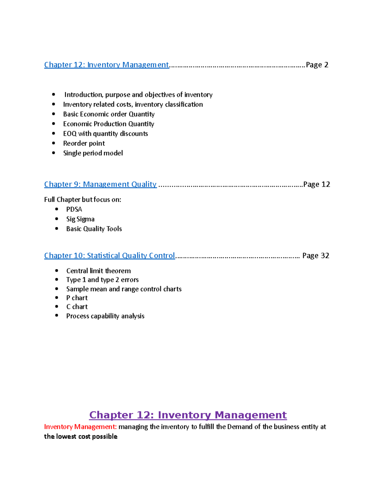 Chapter 12, 9 and 10 Comm 225 - Chapter 12: Inventory - Studocu