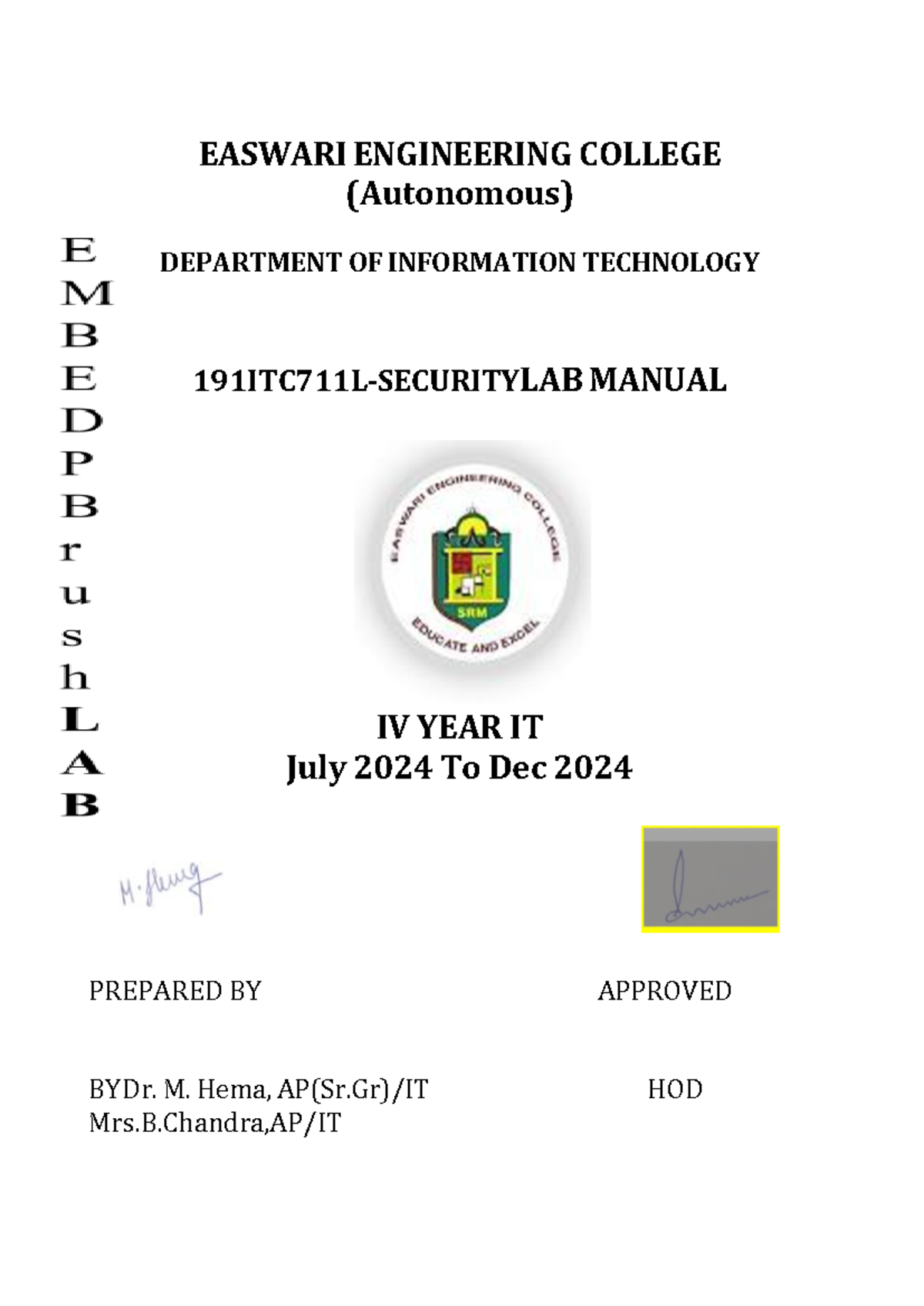 LAB Manual - Security LAB - EASWARI ENGINEERING COLLEGE (Autonomous ...