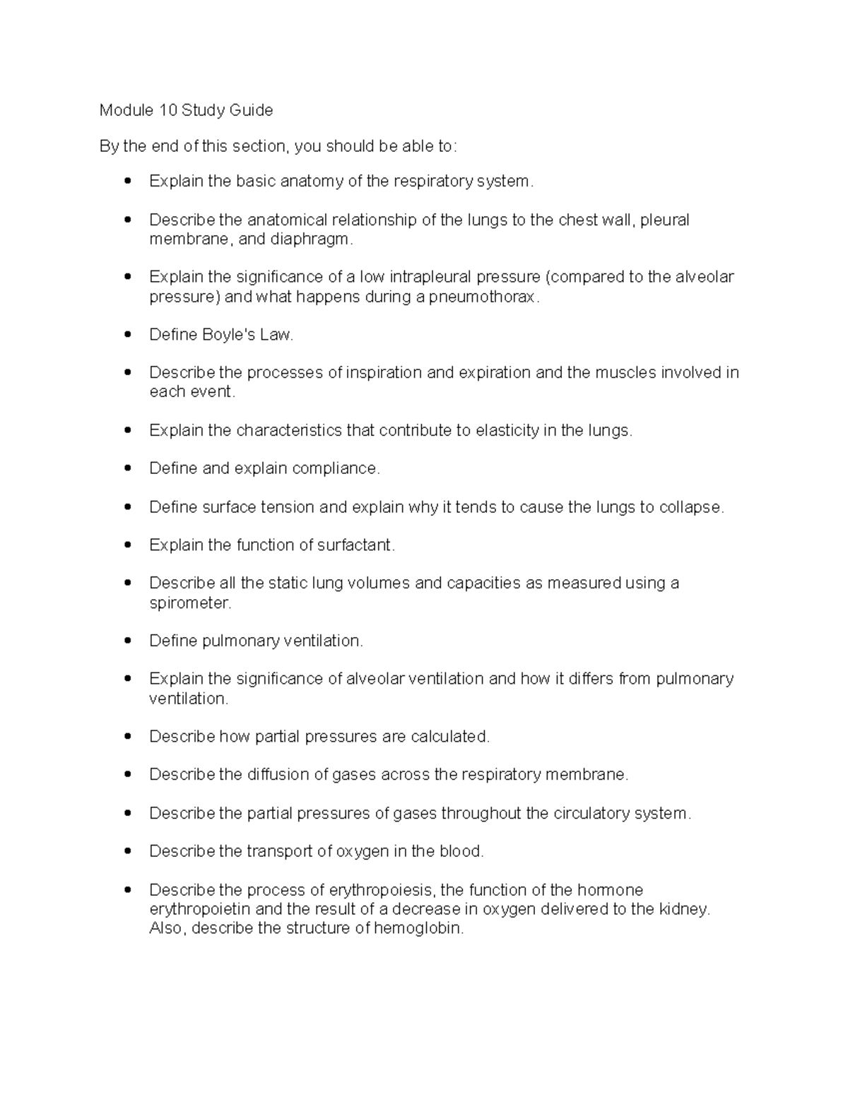 Bell Module 10 Study Guide - Module 10 Study Guide By the end of this ...