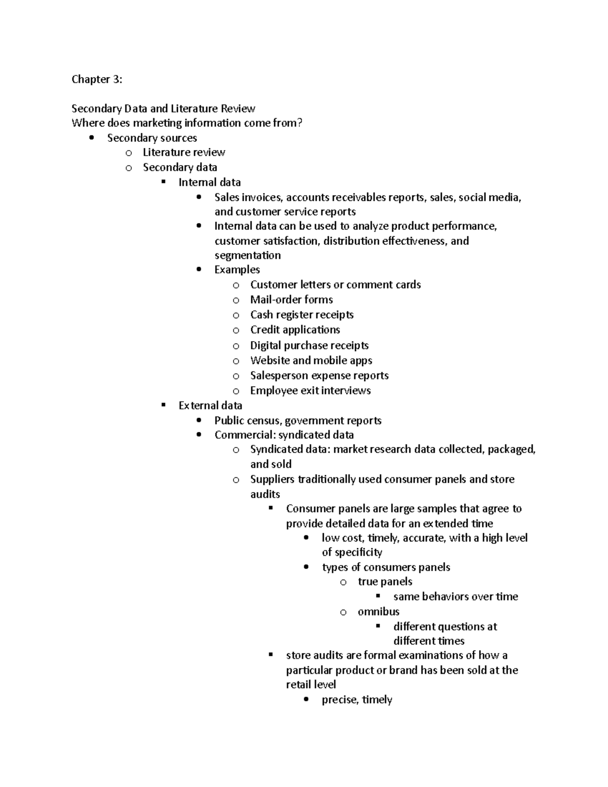 Chapter 3 - notes - MKT 4533 - Mississippi State - Studocu