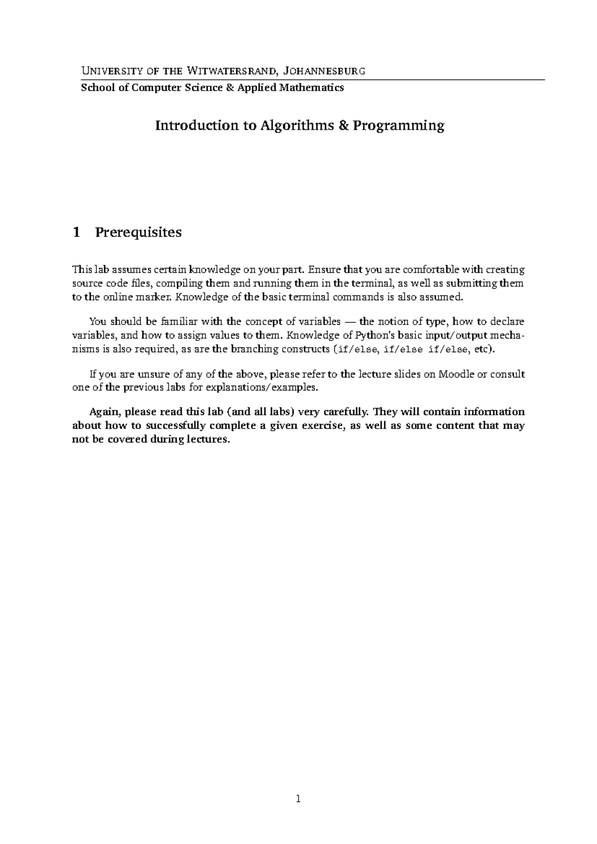 Week4 - UNIVERSITY OF THE WITWATERSRAND, JOHANNESBURG School of ...