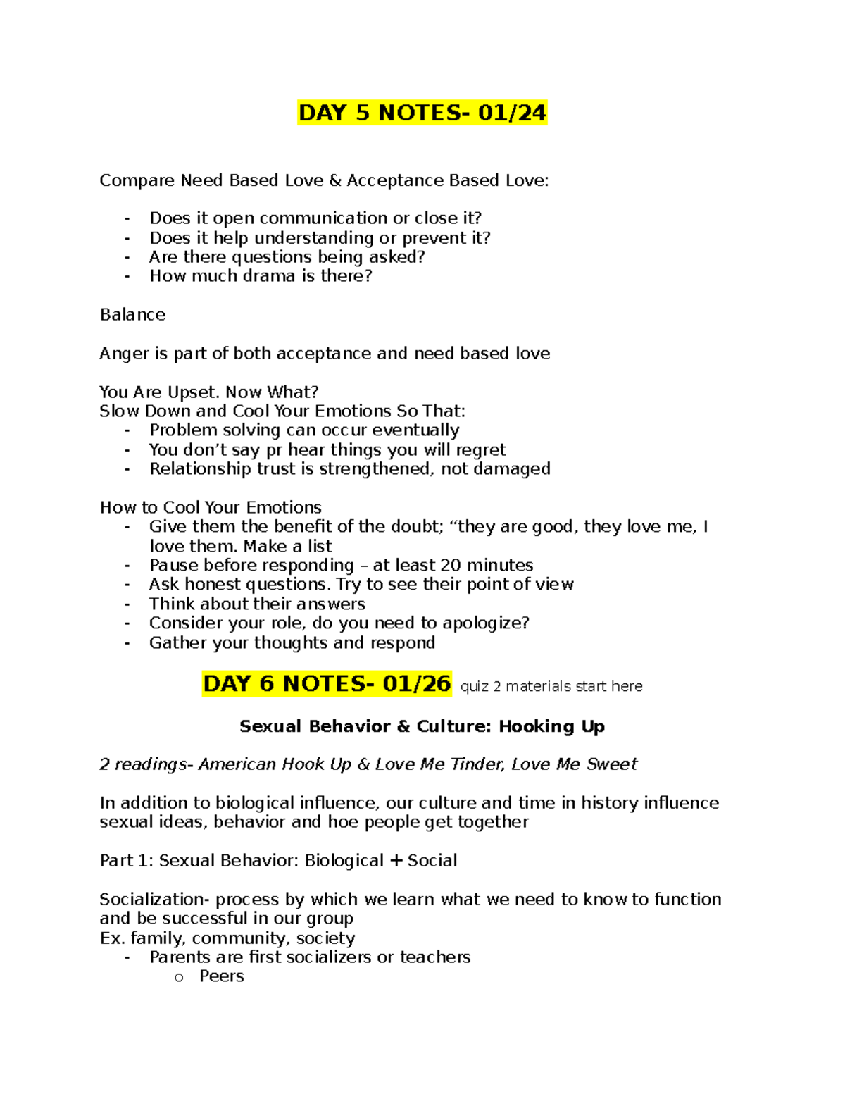 Week 3 notes - Professor Silver - DAY 5 NOTES- 01/ Compare Need Based ...