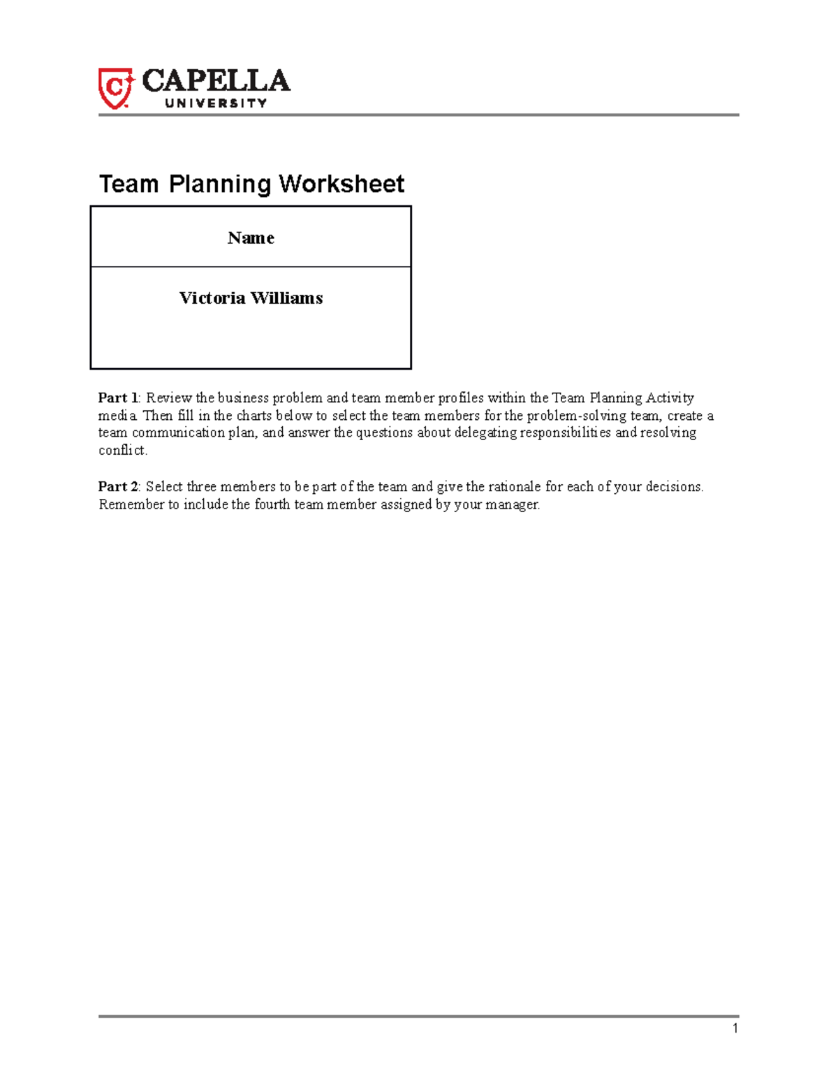 Week 8 Draft.edited - just a draft to go by - Team Planning Worksheet ...