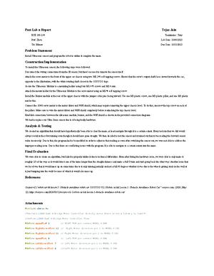 ECE 100 Post-Lab 2 - Post-Lab 2 - Post-Lab n Report Tejas Jain ECE 100 ...