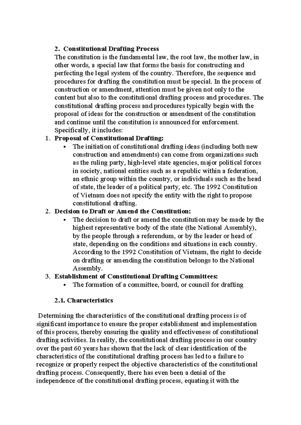 Quy trình lập hiến english - 2. Constitutional Drafting Process The ...