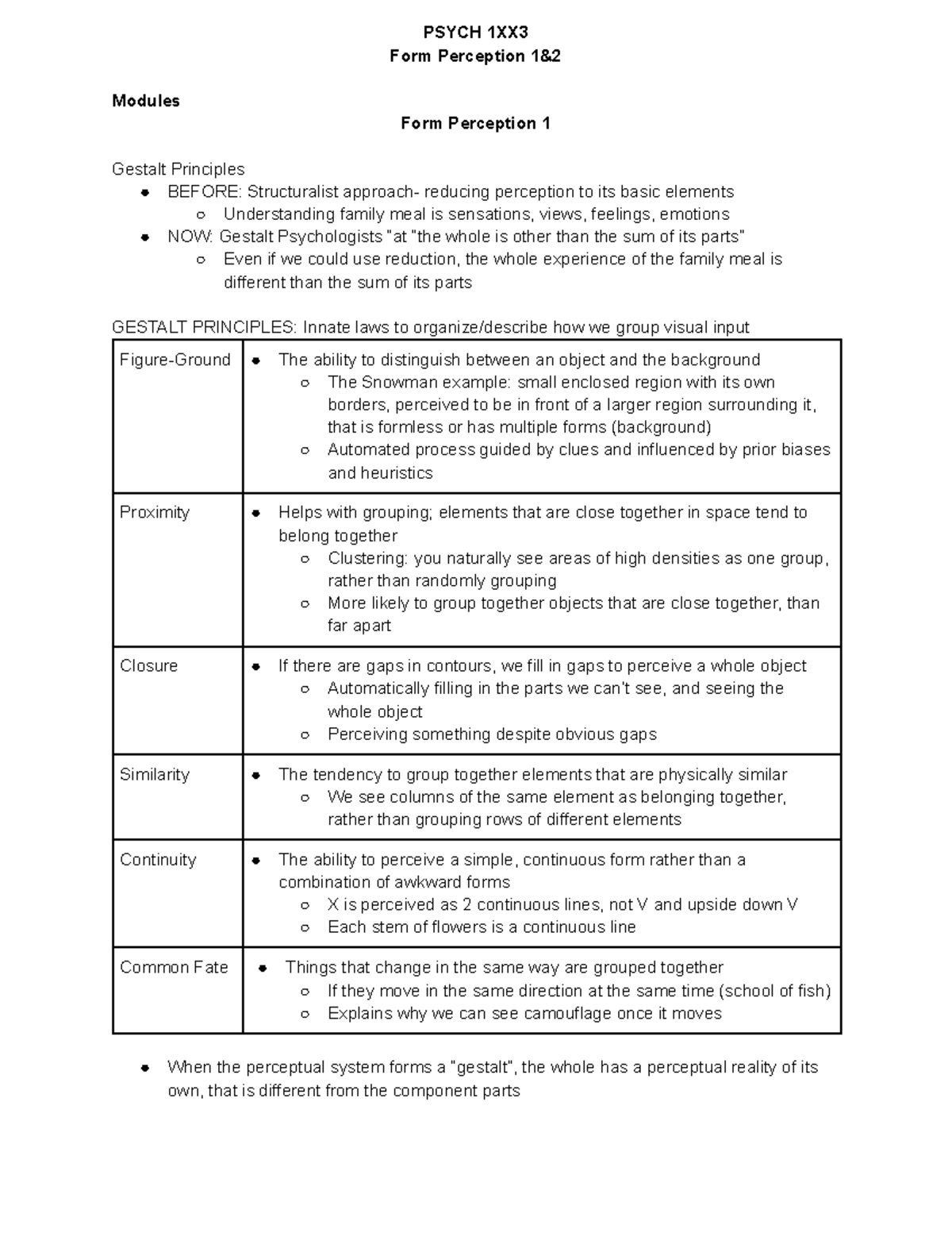 PSYCH 1XX3 - Form Perception 1&2 - PSYCH 1XX Form Perception 1& Modules ...