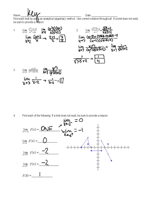 Limits worksheet - Calculus 1 Section 2 Limits Worksheet(s) Name: Part ...