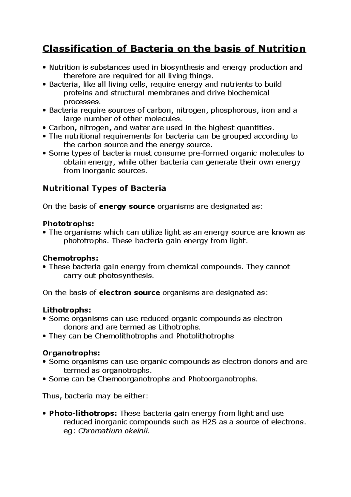 Classification of Bacteria on the basis of Nutrition - Bacteria, like ...