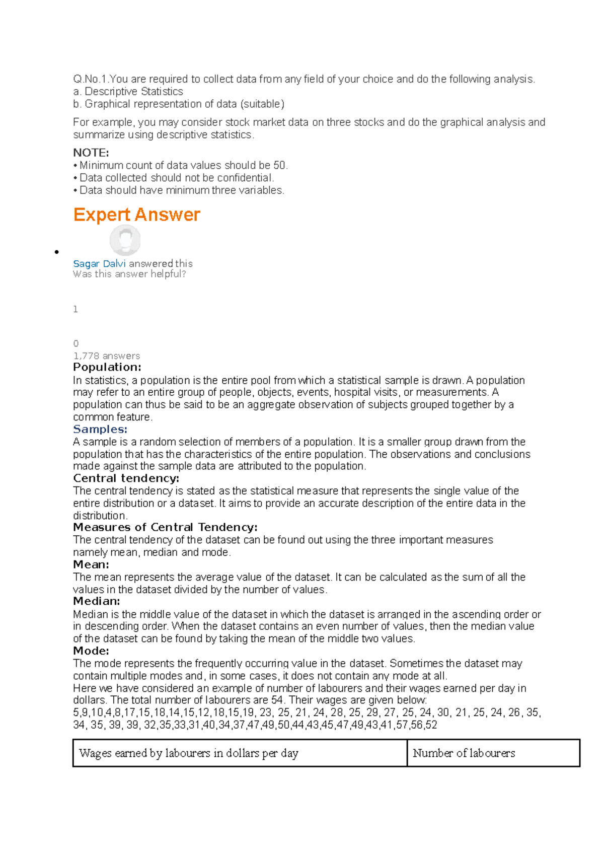 Assignment - notes - Q.No.1 are required to collect data from any field ...