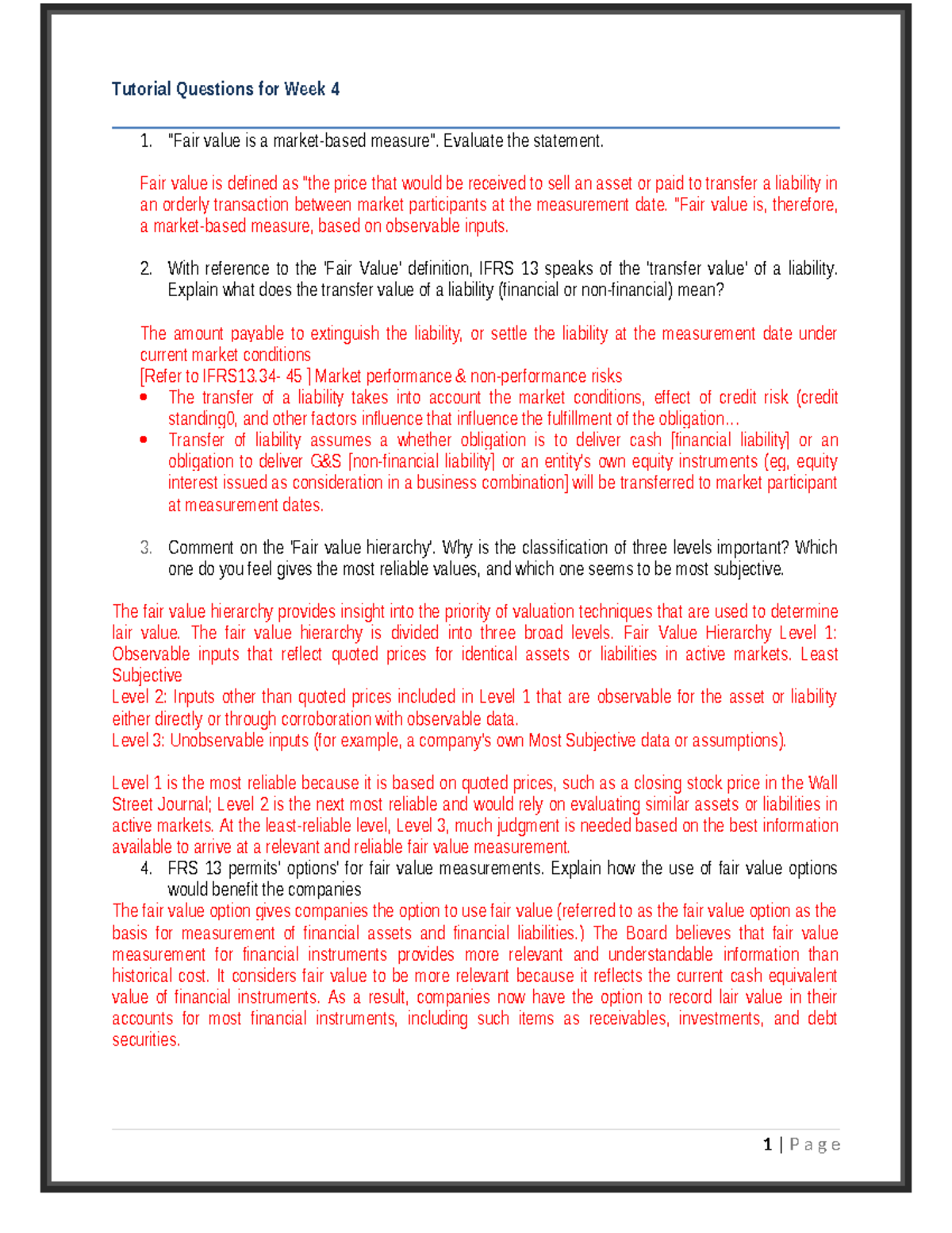 Tutrial 2 Ans - Tutorial Solution - Tutorial Questions for Week 4 1 ...