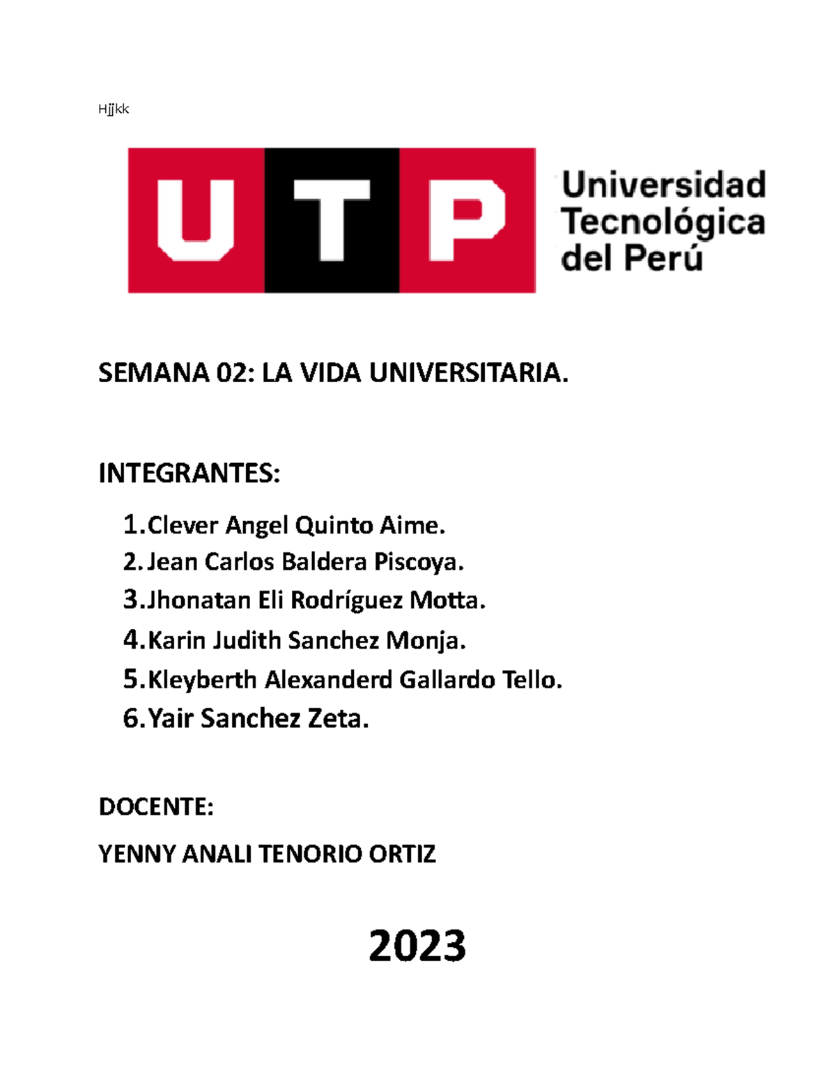 IVU Semana 02 Actividad 01 - Hjjkk SEMANA 02: LA VIDA UNIVERSITARIA ...