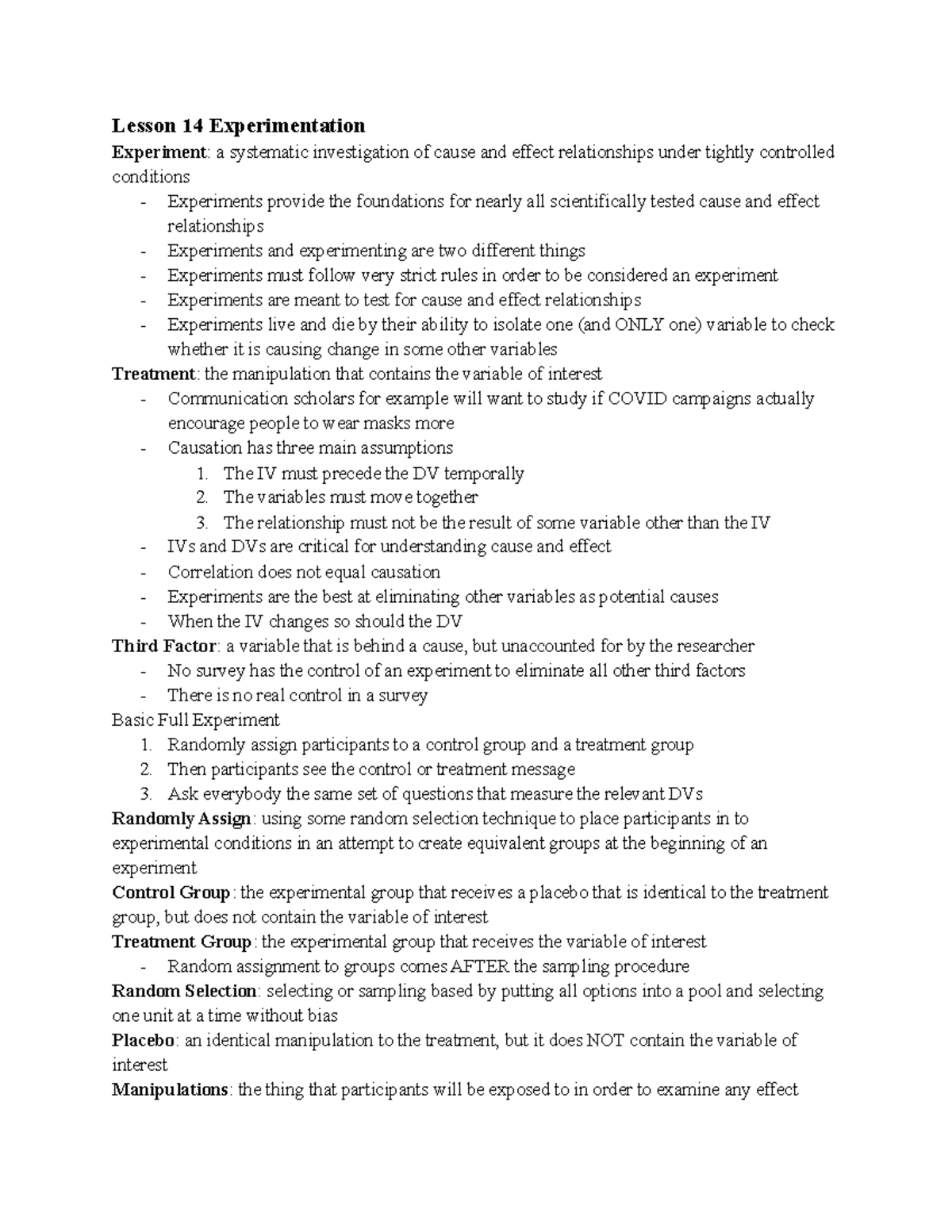COM 240 Ch 14 - Taught by Ryan Hurley - Lesson 14 Experimentation ...