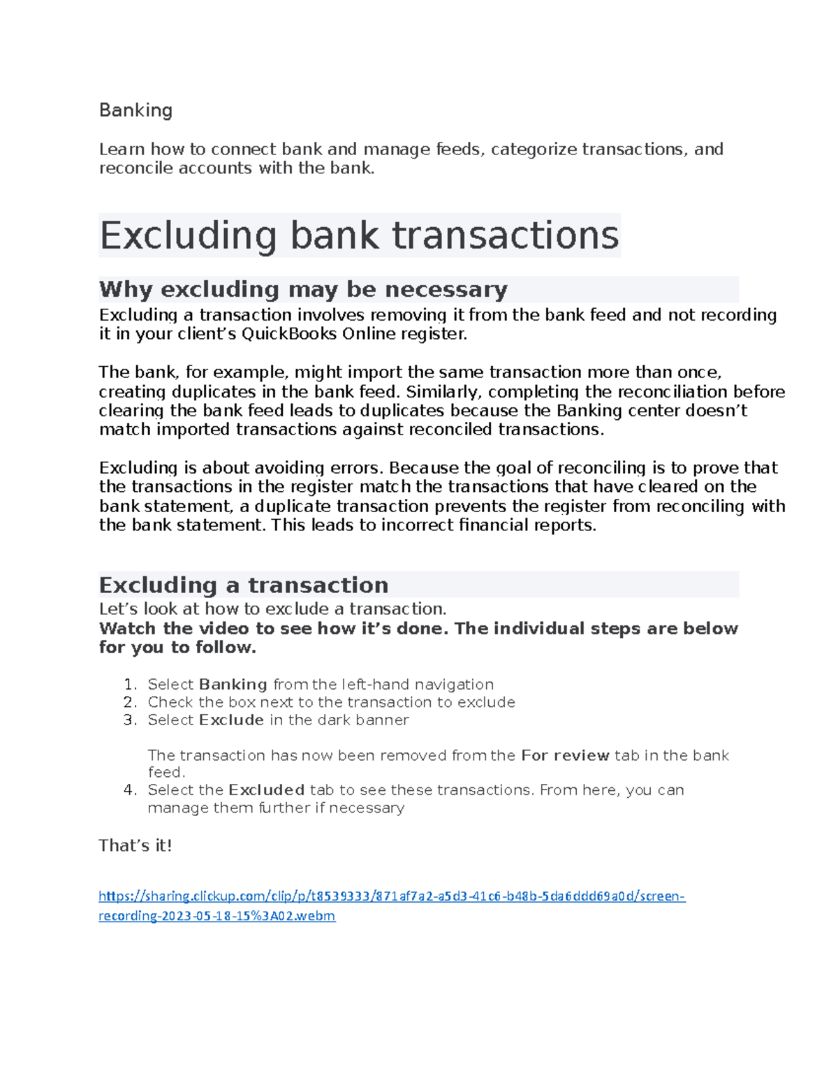 Banking module - acct101 - Ohio - Studocu