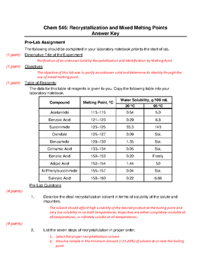 Acid Base Extraction Key - Chem 546: Lab 2: Acid-Base Separation of a ...