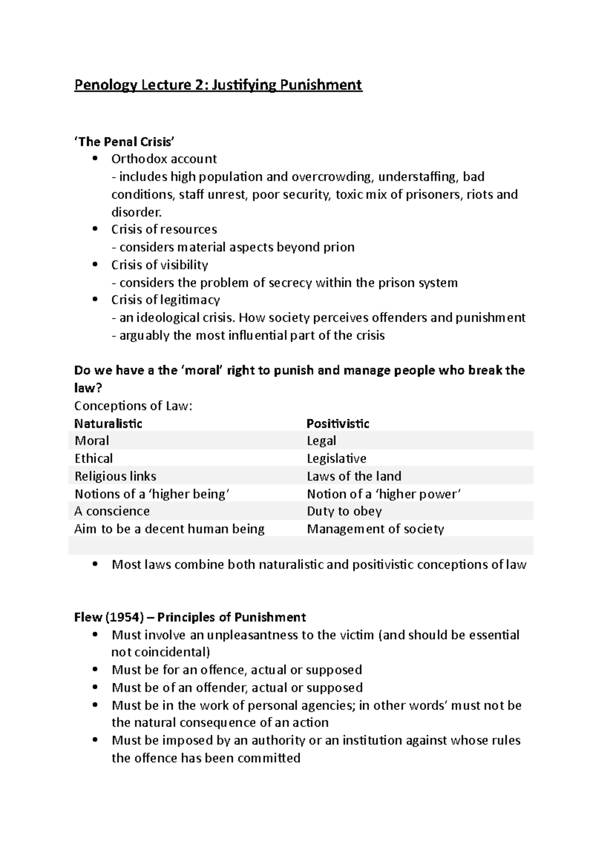 Penology Justifying Punishment - Penology Lecture 2: Jusifying ...