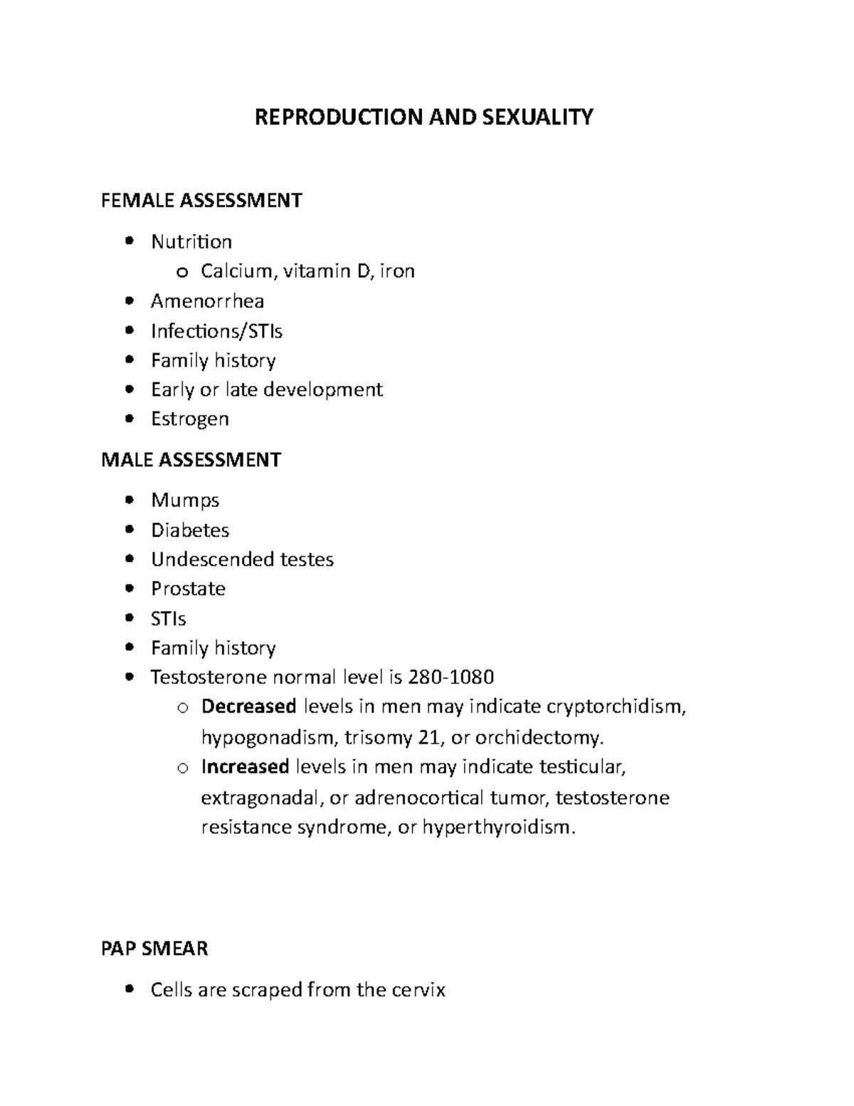 Reproductive and sexuallity - REPRODUCTION AND SEXUALITY FEMALE ...