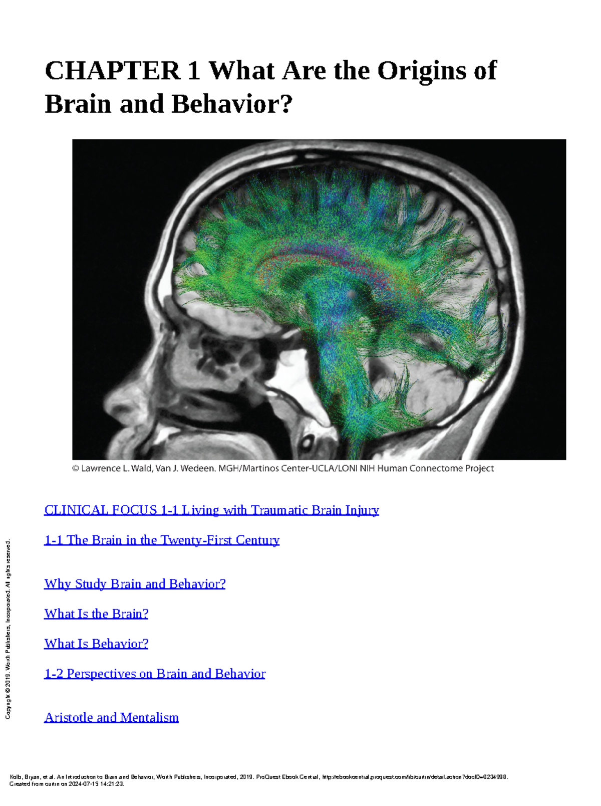 An Introduction to Brain and Behavior - (Chapter 1 What Are the Origins ...