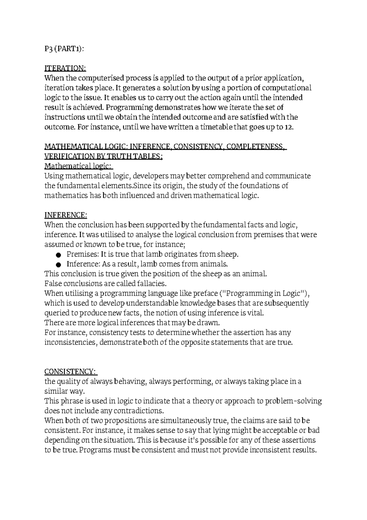 P3 (PART1) - very good - P3 (PART1): ITERATION: When the computerised process is applied to the ...