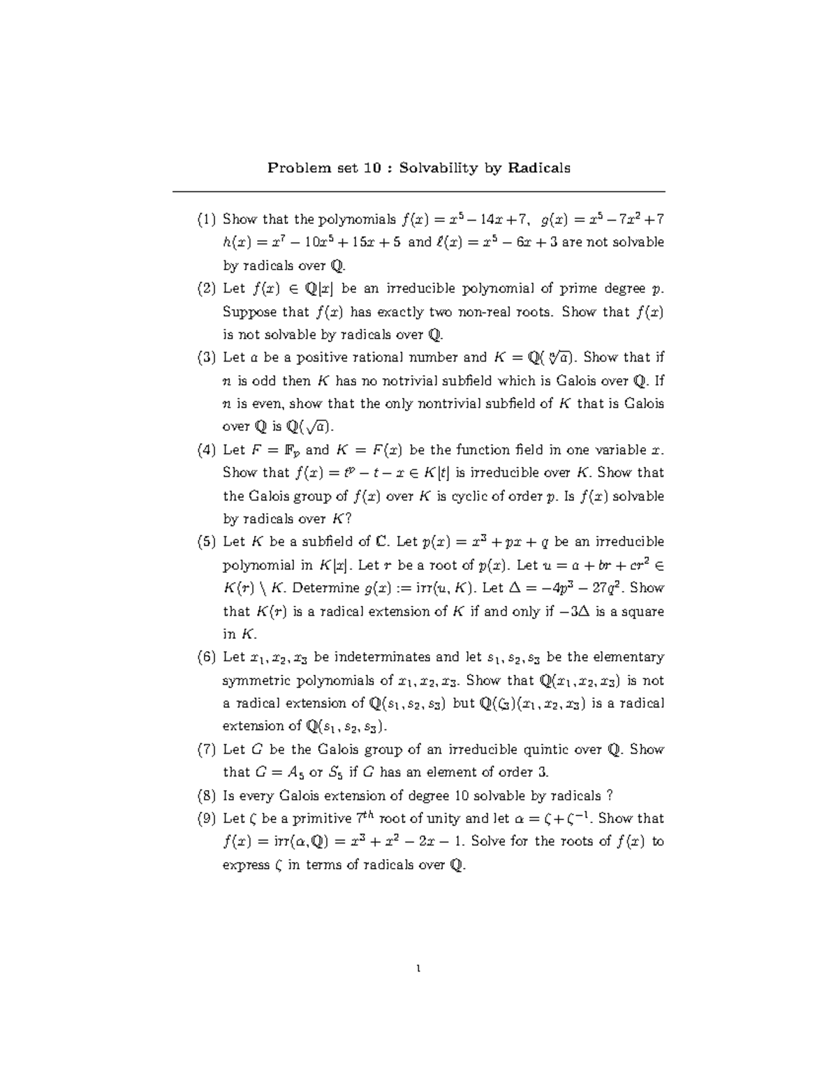 Solvability by Radicals - Mathematics –II - AMU - Studocu