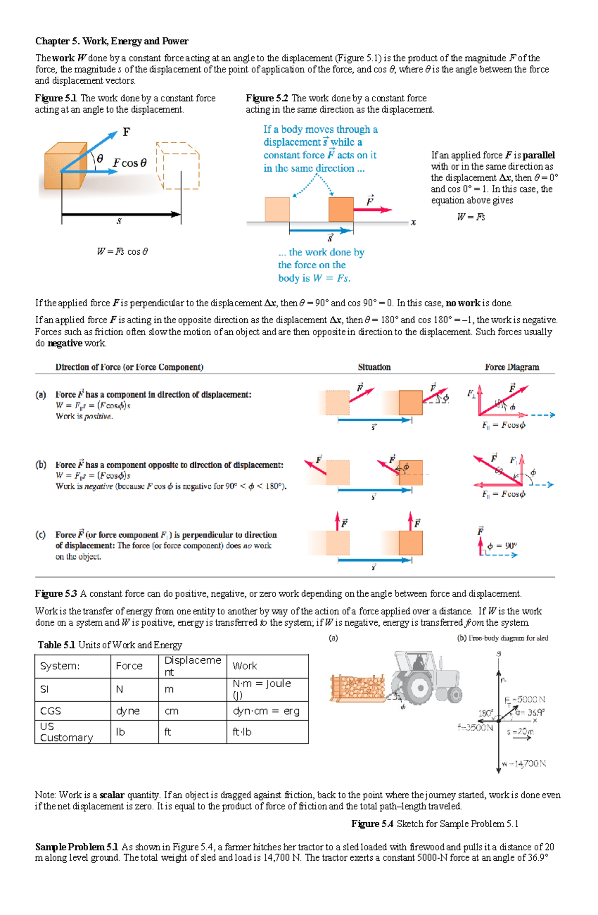 Chapter 5. Work, Energy and Power - Chapter 5. Work, Energy and Power ...