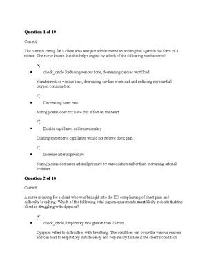 Pacemakers quiz and overviews - Question 1 of 6 Correct The nurse knows ...