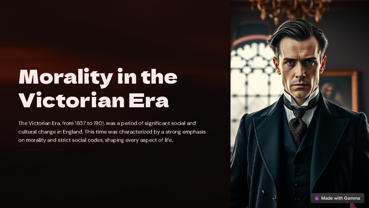 Morality in the Victorian Era - Morality in the Victorian Era The ...