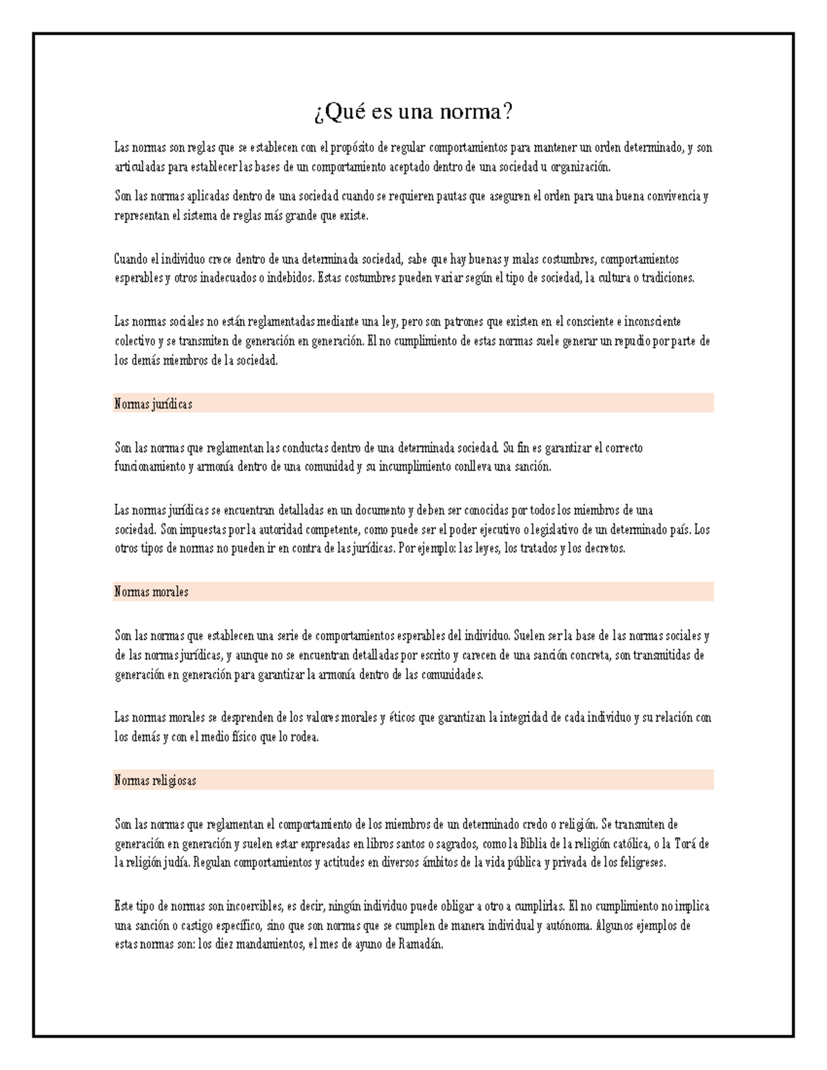 Qué es una norma - ES EL MEJOR TRABAJO - ¿Qué es una norma? Las normas ...