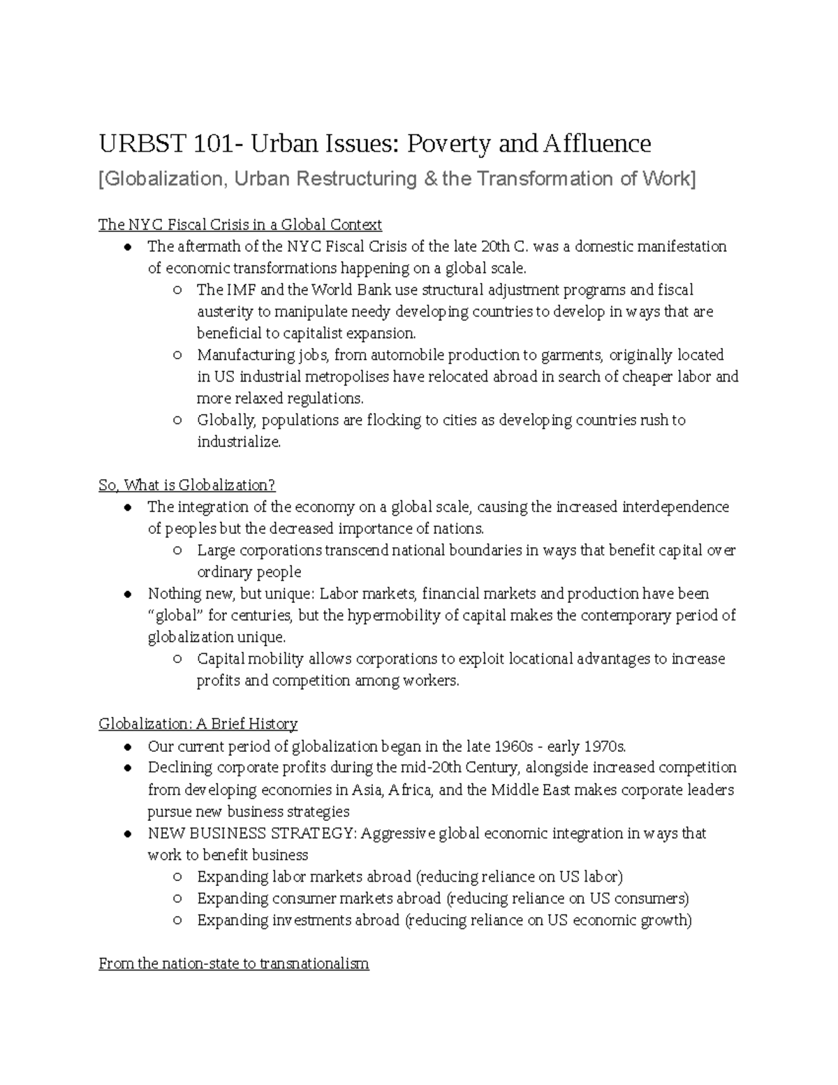 2021-URBST 101-Globalization, Urban Restructuring the Transformation of ...