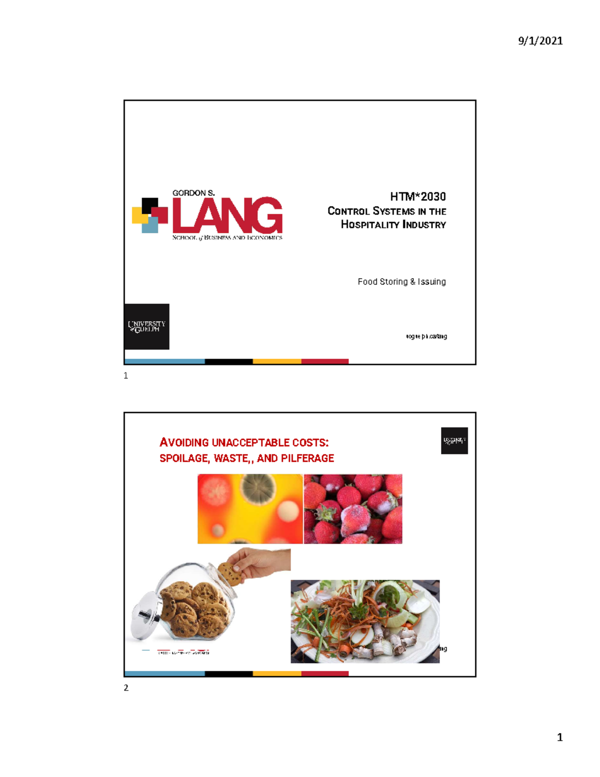 L8 - Control Process - Storing and Issuing Food - uoguelph/lang HTM ...