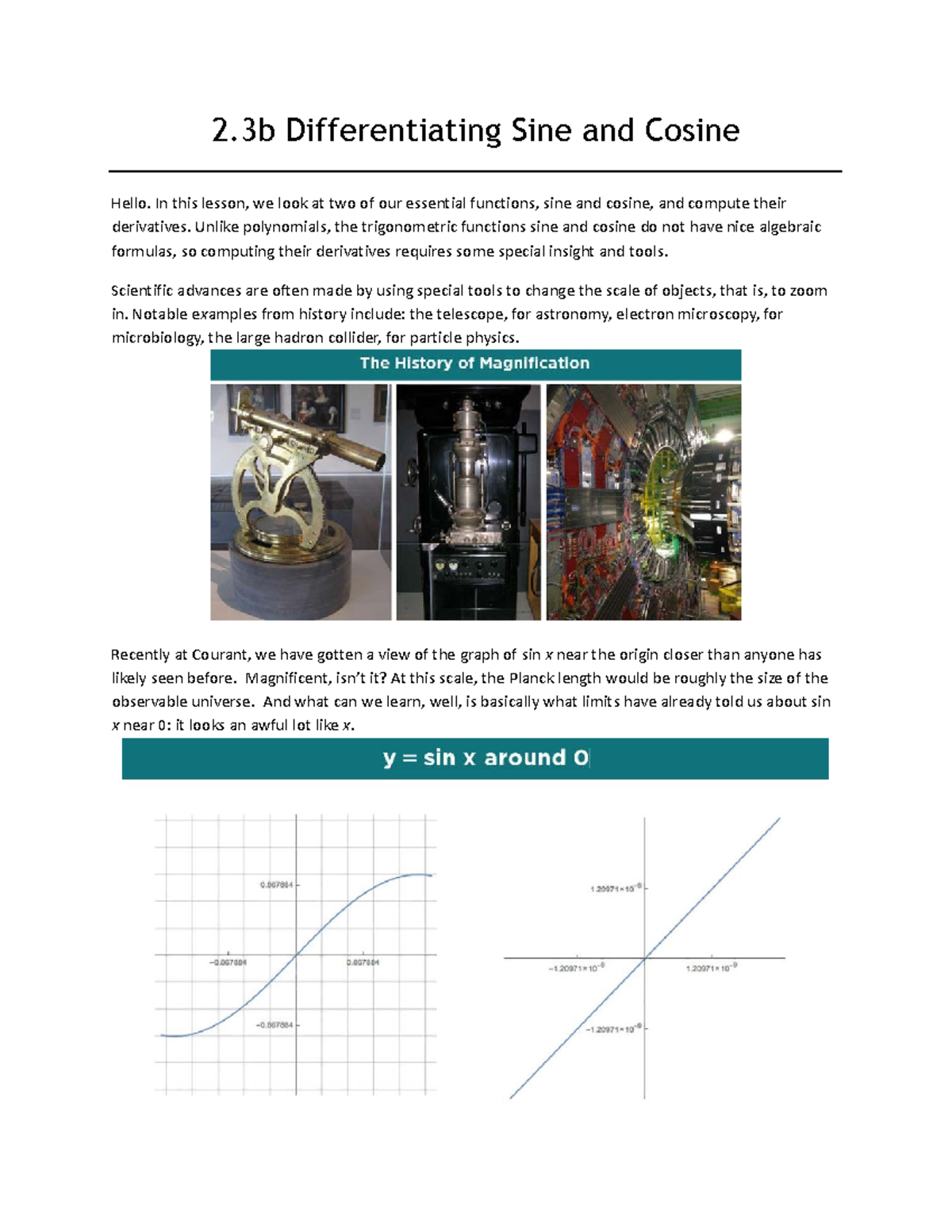 2.3b Differentiating Sine and Cosine - 2 Differentiating Sine and ...