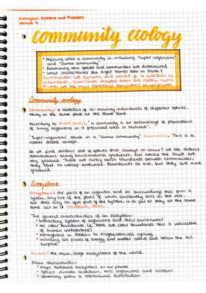Ecological pattern and processes - Ecological patterns and process ...