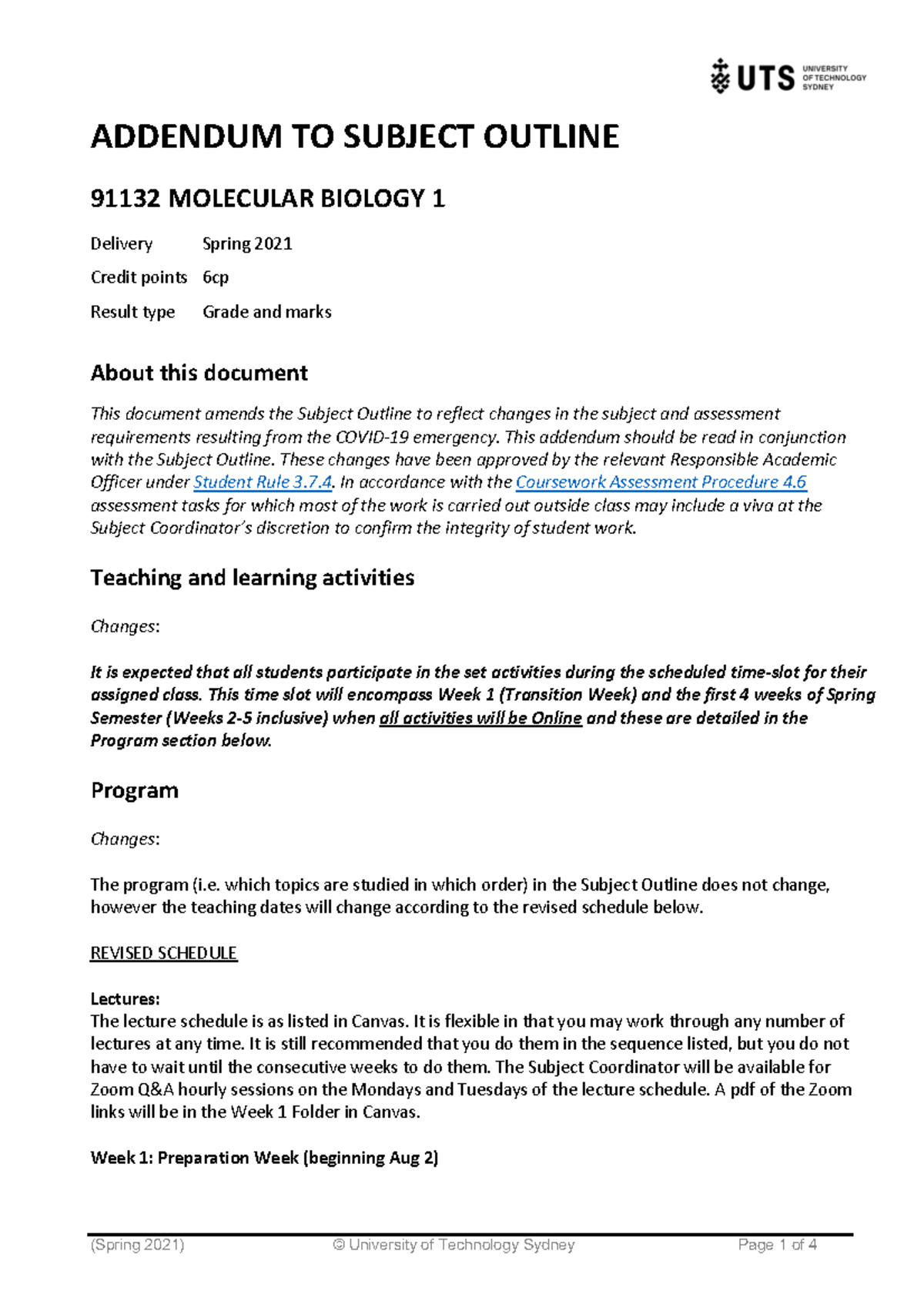 Subject Outline Addendum SPR21 MB1-91132 AMG - ADDENDUM TO SUBJECT ...