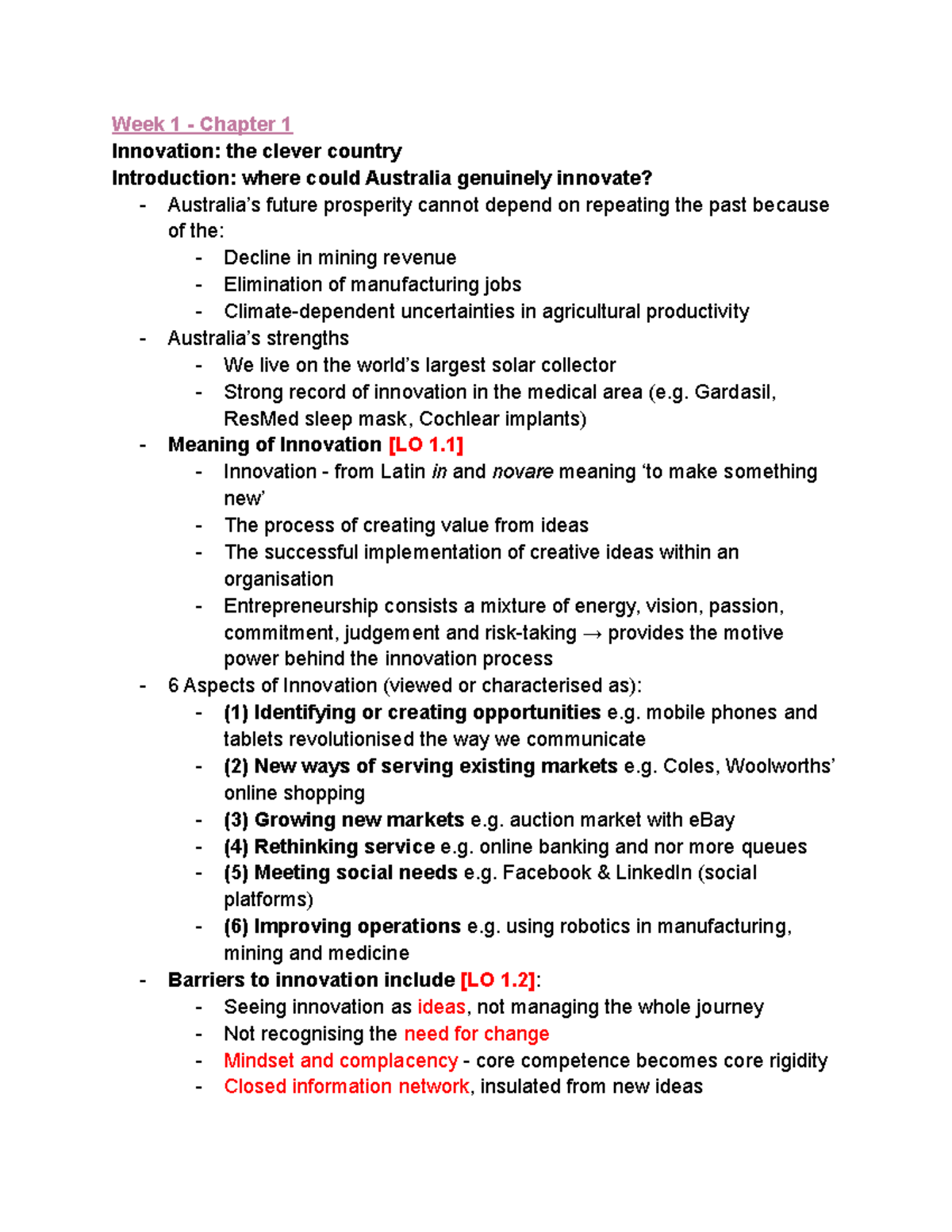 Enterprise Innovations and Markets Notes - Week 1 - Chapter 1 ...