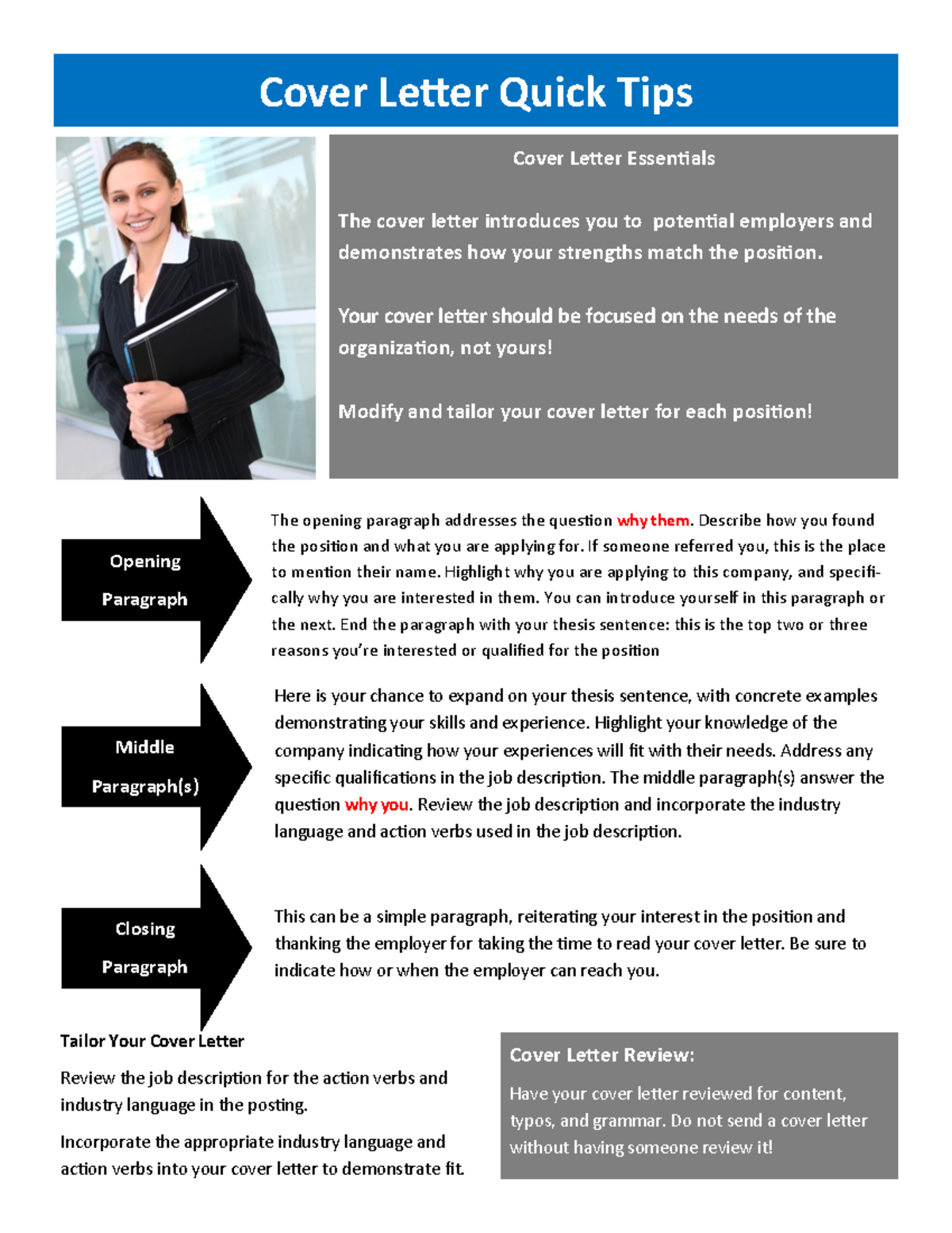 Cover Letter Quick Tips1 - Cover Letter Quick Tips Cover Letter ...