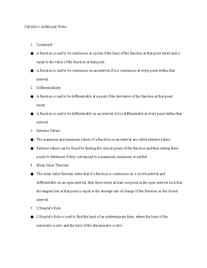 Calculus 1 Notes part 3 - The rule states that if the limit of the ...