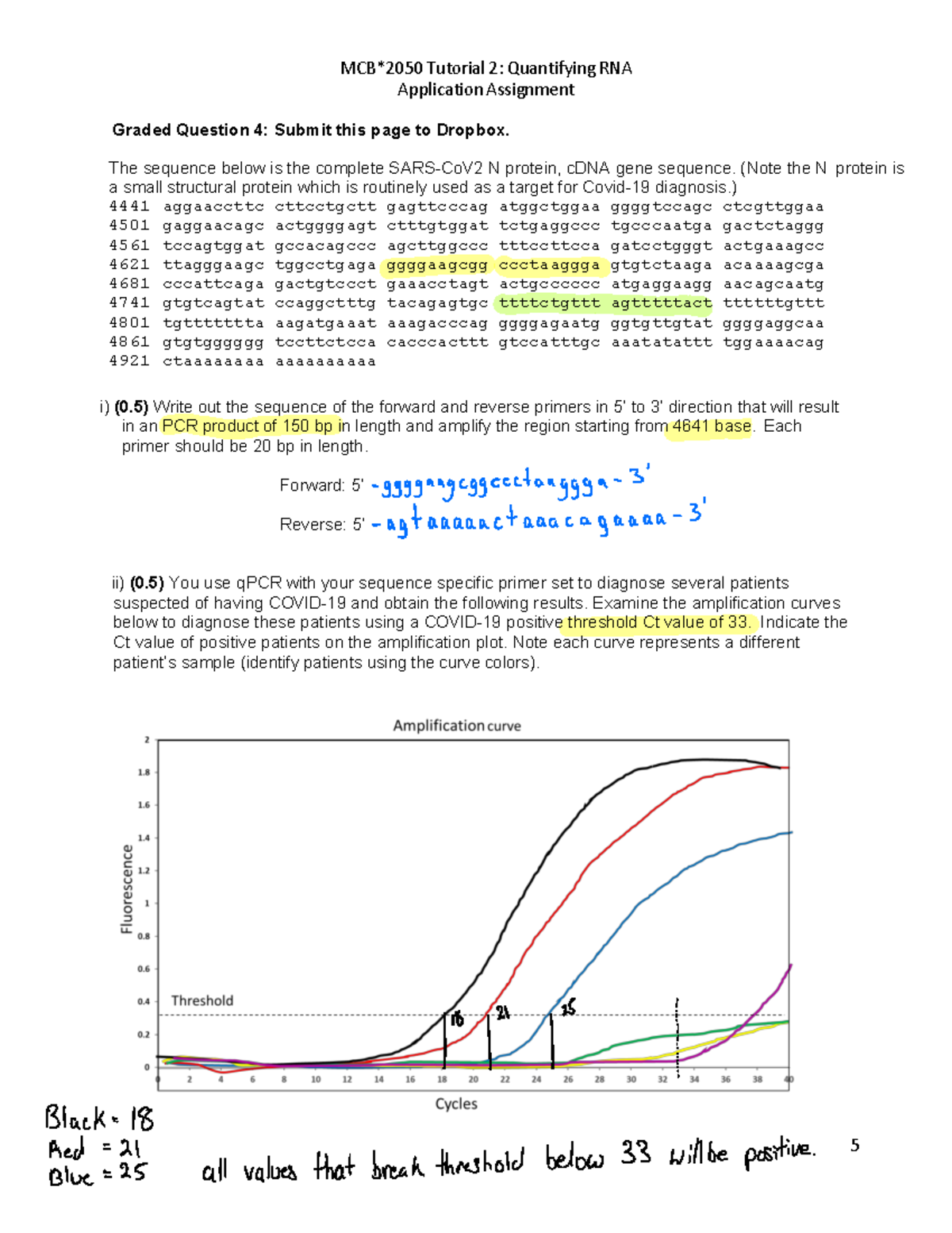 MCB Seminar 2 tutorial assignment - 5 MCB*2050 Tutorial 2 : Quantifying RNA Application ...
