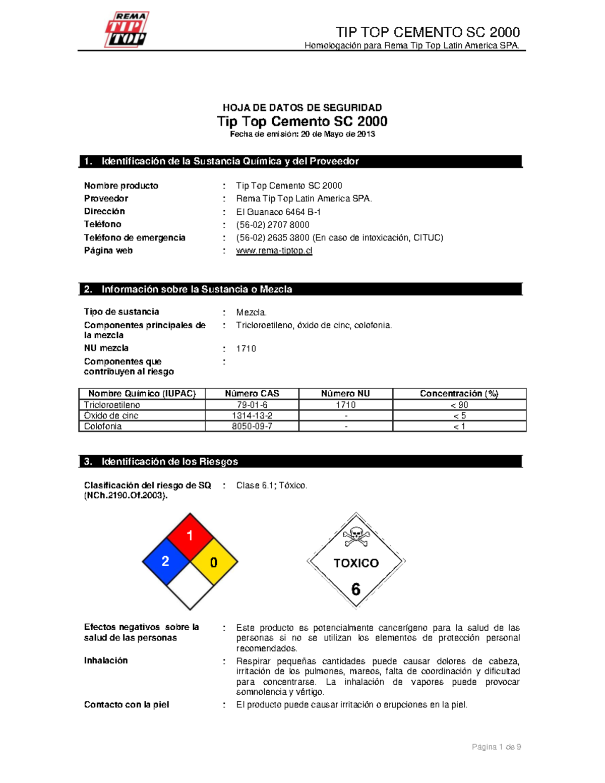 Cement SC2000 - lñkefjpoeDSUFOIDSKLM, - Homologación para Rema Tip Top ...