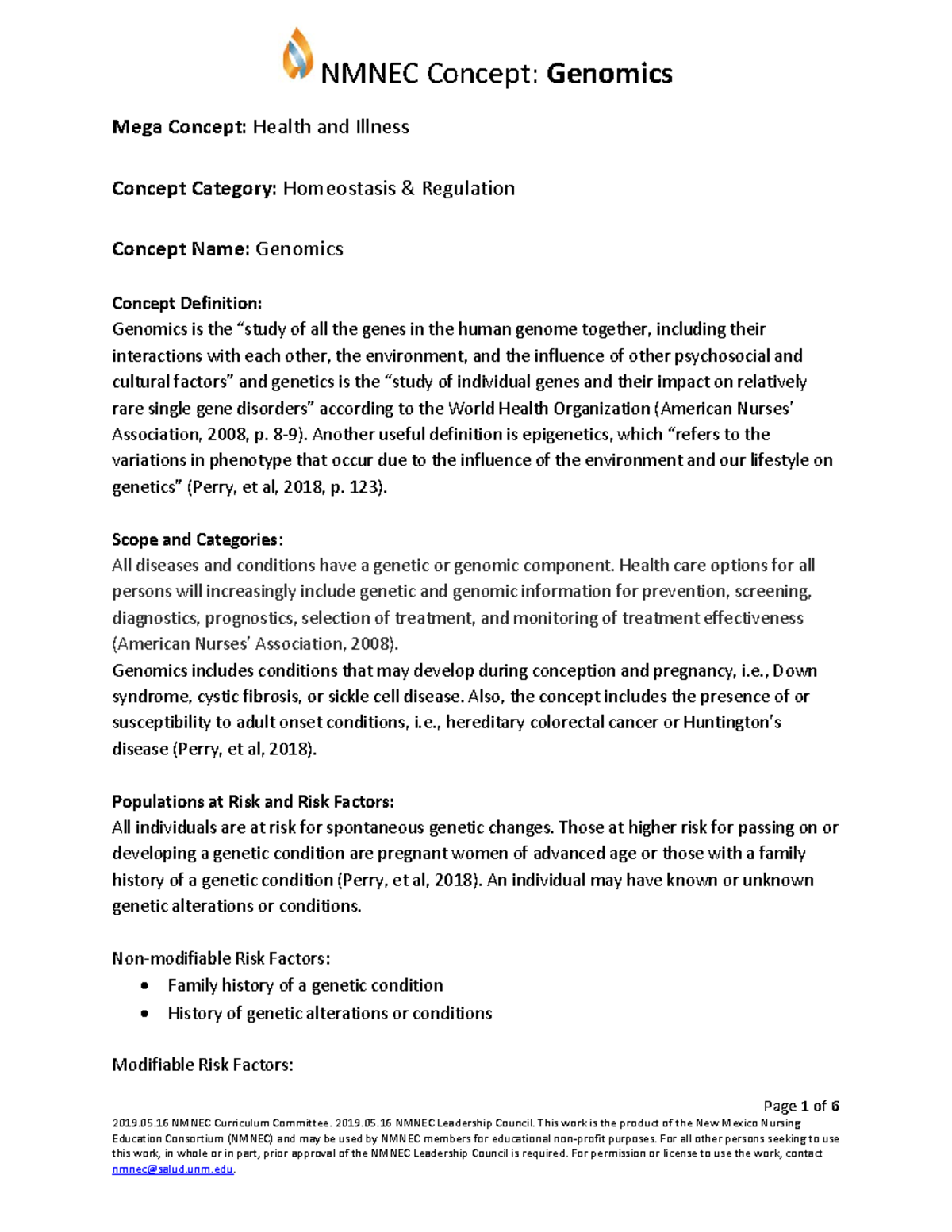 Genomics.05.16.19.Final Ed Version - Page 1 of 6 2019.05 NMNEC ...