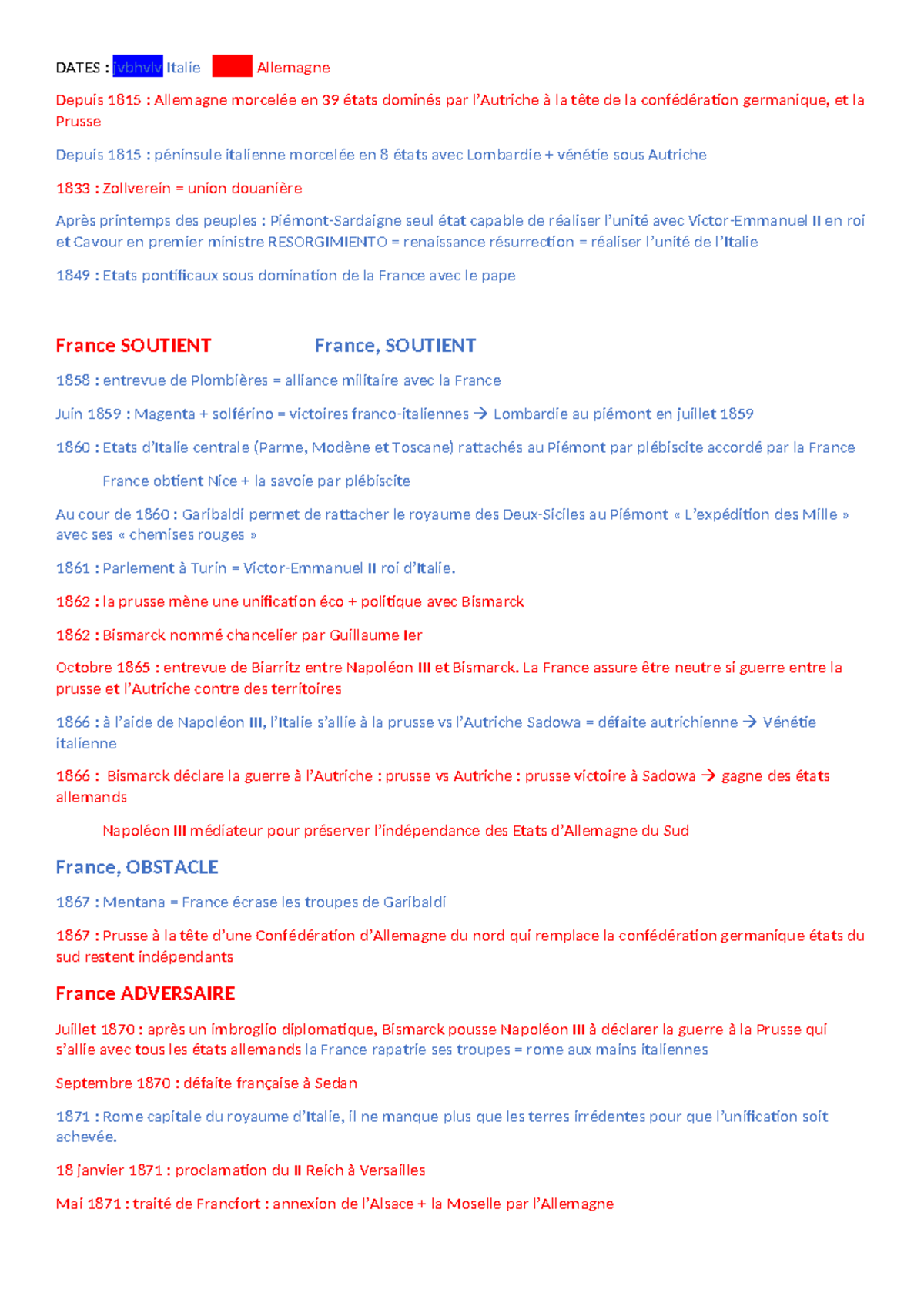 Dates italie + allemagne - DATES : jvbhvlv Italie ghcgg Allemagne ...