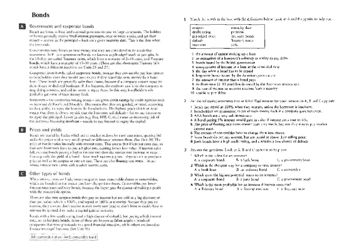Bonds - Lecture notes 1,3-5,6 - fbi economic - Bonds - Studocu