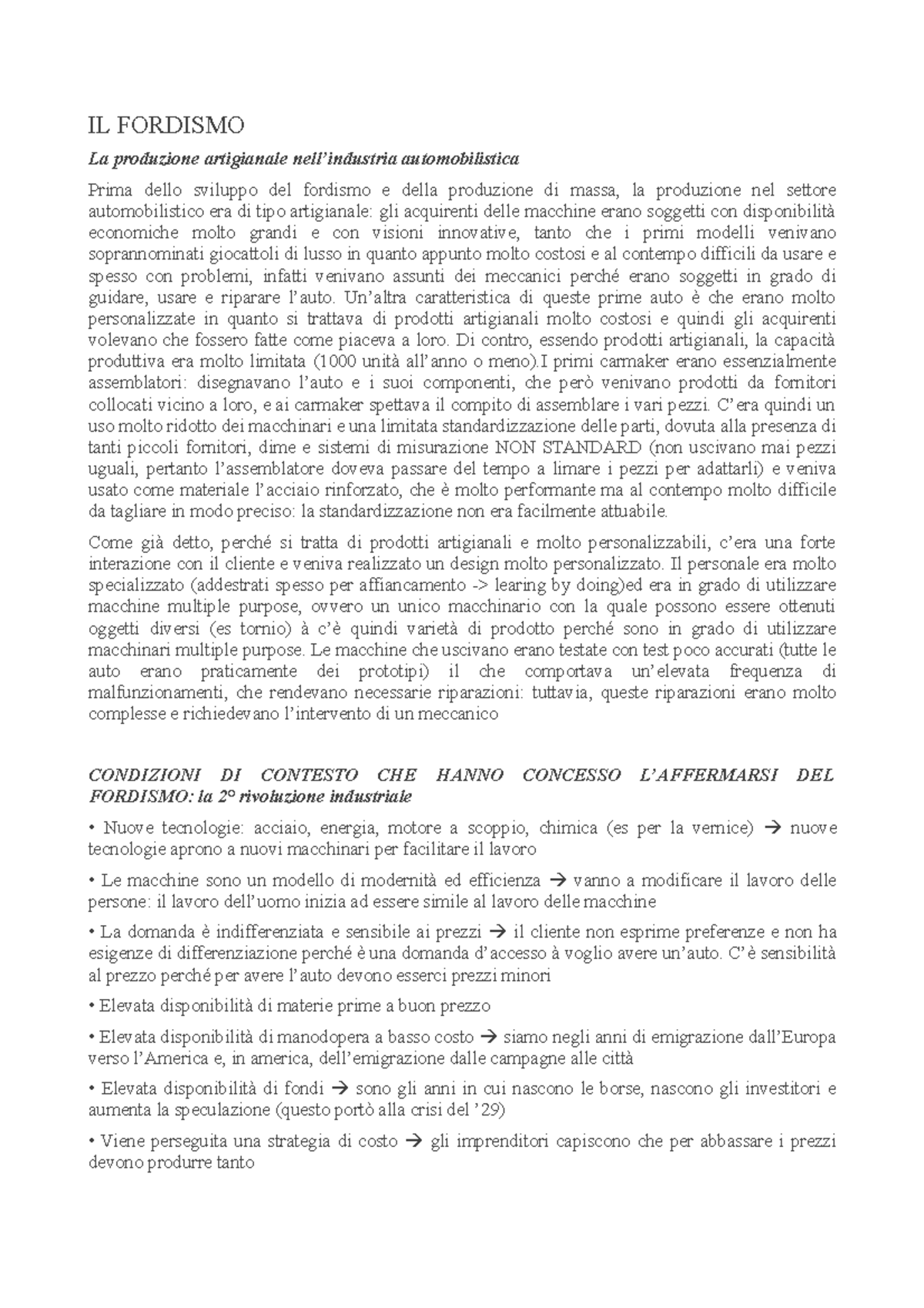 IL Fordismo - Appunti di un approfondimento della professoressa - IL ...