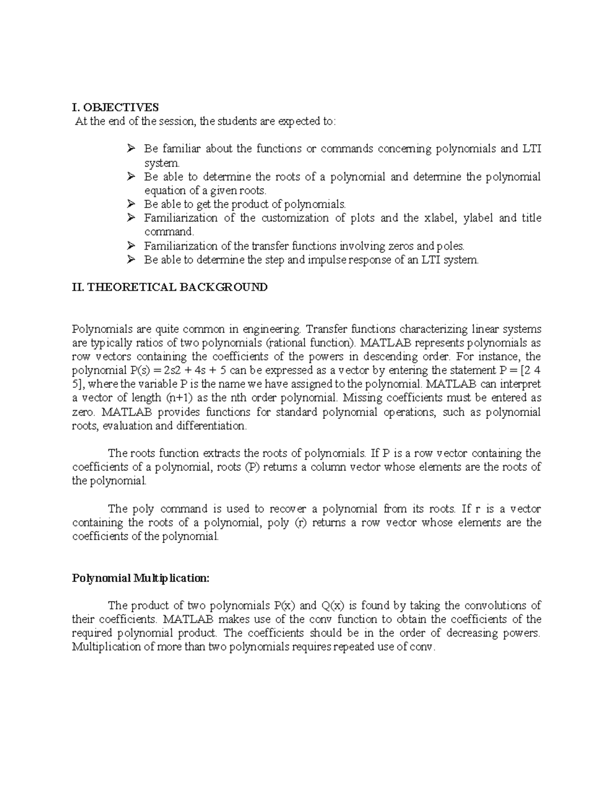 Module 3 - Experiment 3 Data and Results - I. OBJECTIVES At the end of the session, the students ...