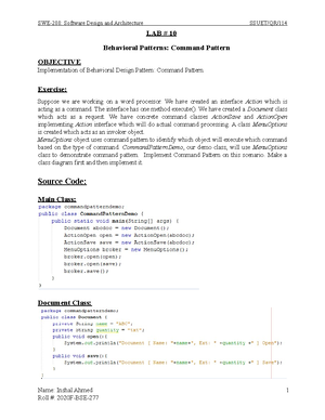 Lab3 - jxn gjmdnvcldm - Software Design and Architecture - Studocu